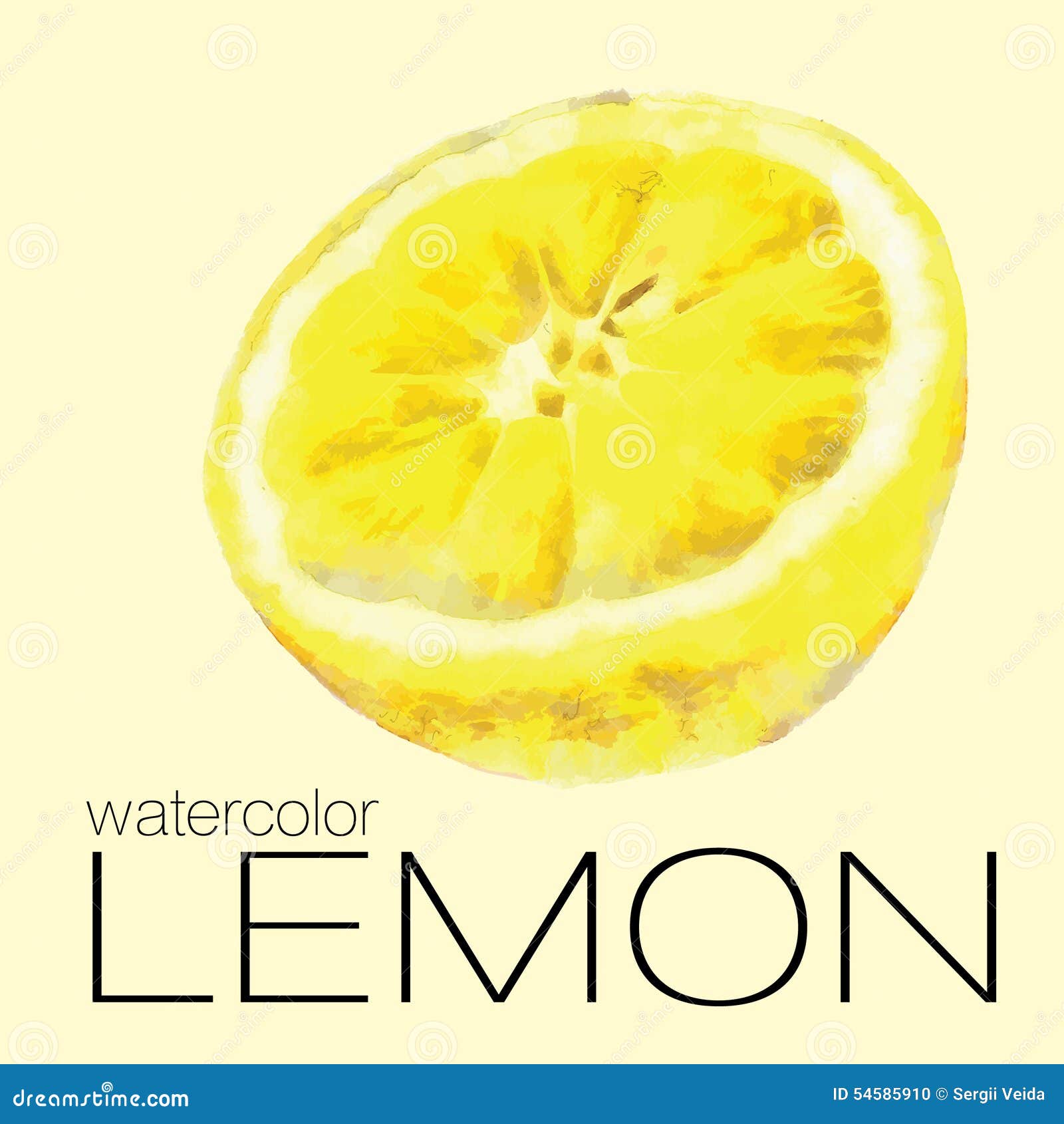 Watercolor Painting of Half a Lemon Stock Vector - Illustration of diet ...