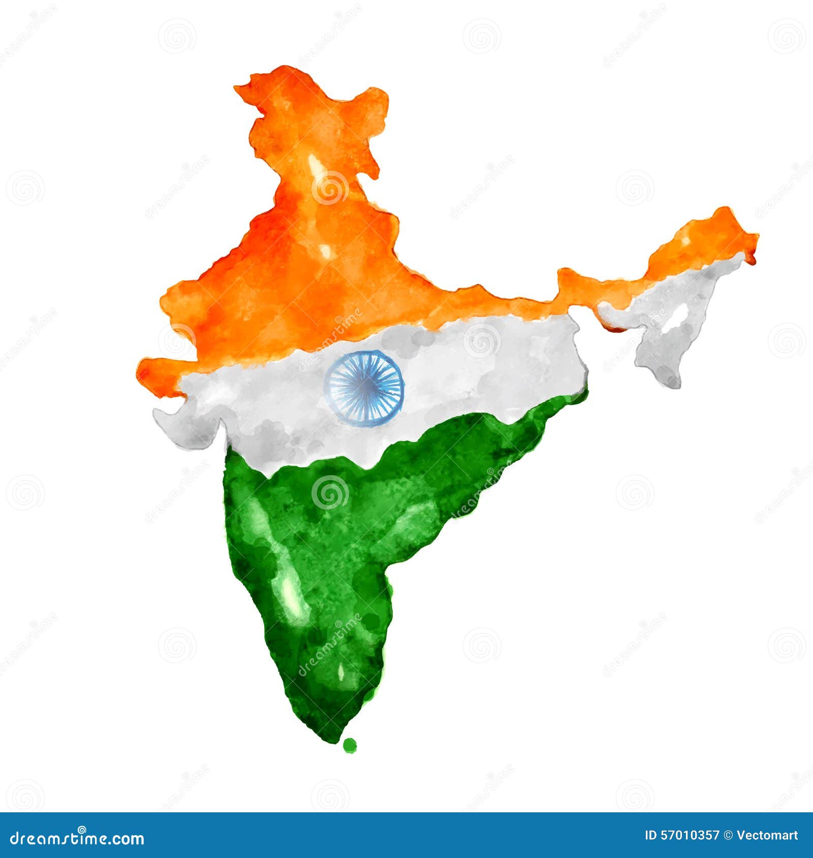 Watercolor Painting of Indian Map Stock Vector - Illustration of ...