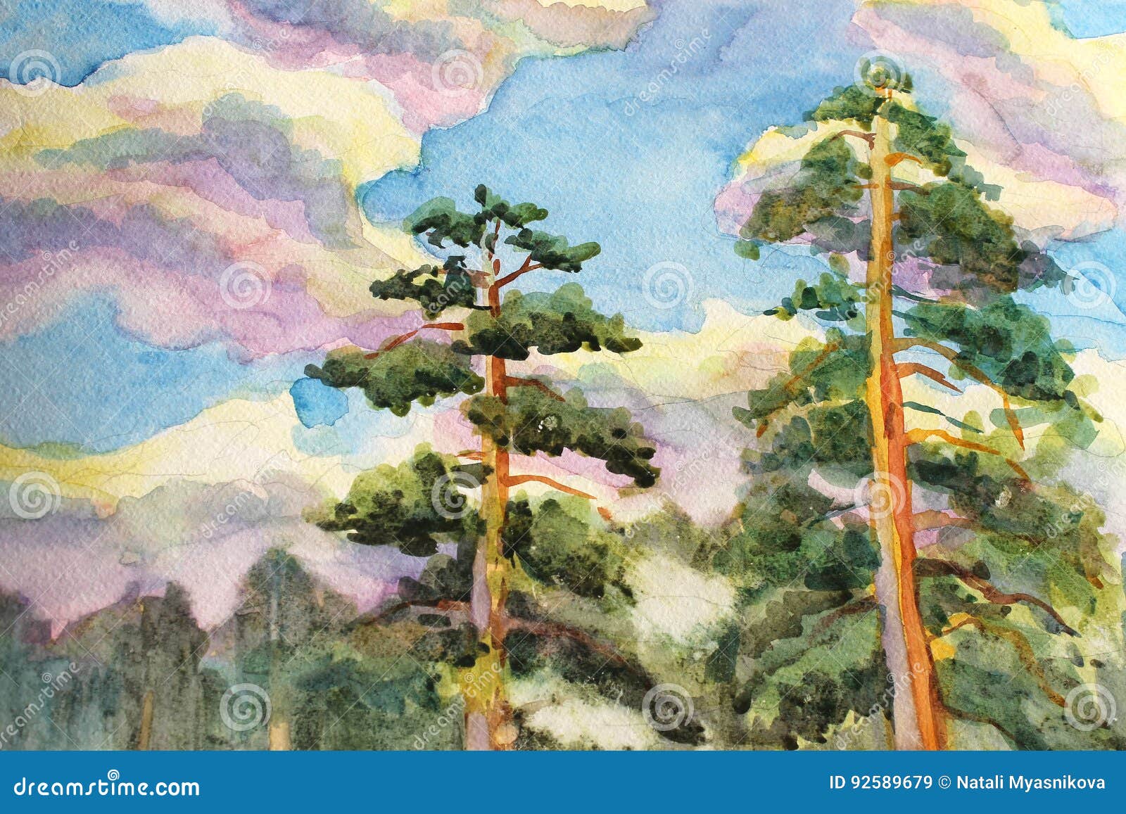 Ling, Watercolor Isolated Illustration Of A Fish. Royalty-Free Cartoon ...