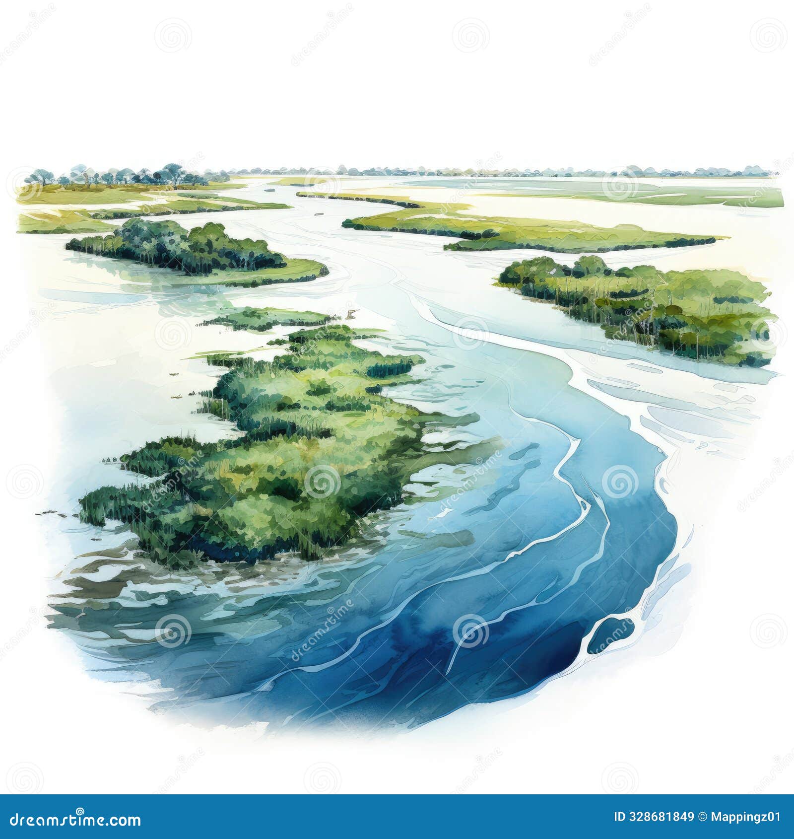 River delta stock illustration. Illustration of pastels - 328681849