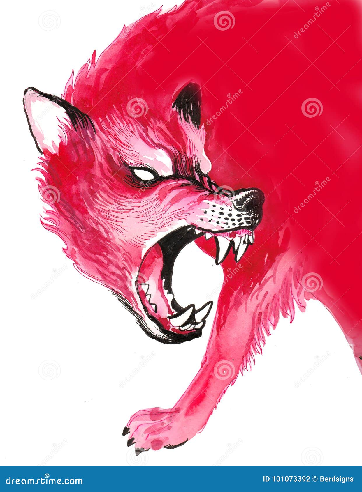 Scary Wolf Drawing