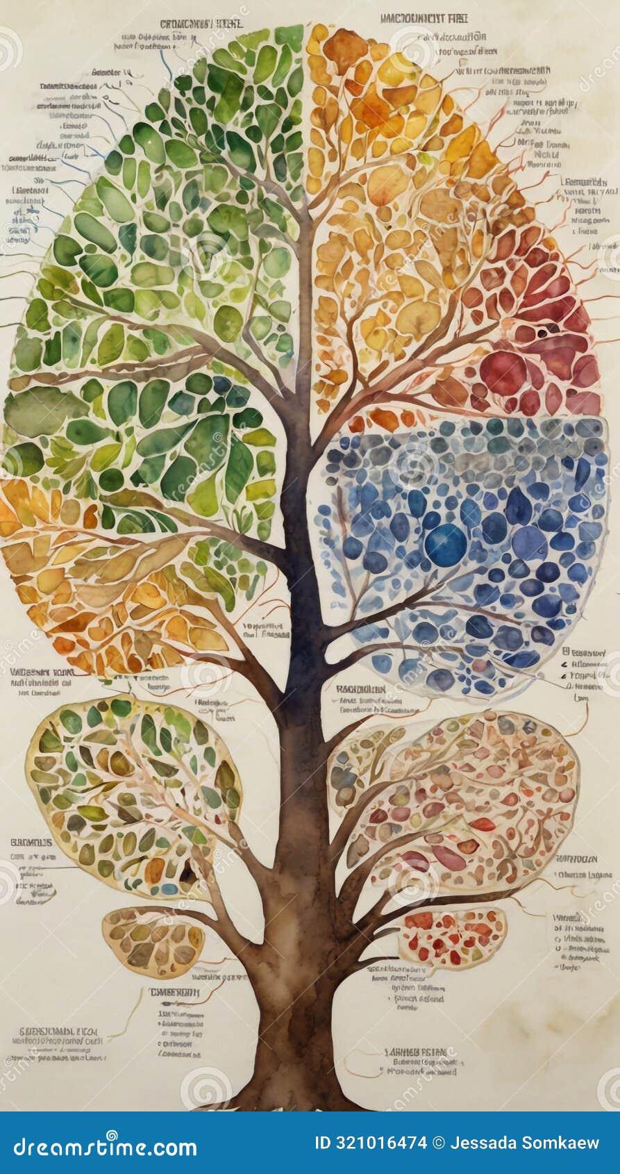 Watercolor Painting: A Visual Representation Of The Evolutionary Tree ...