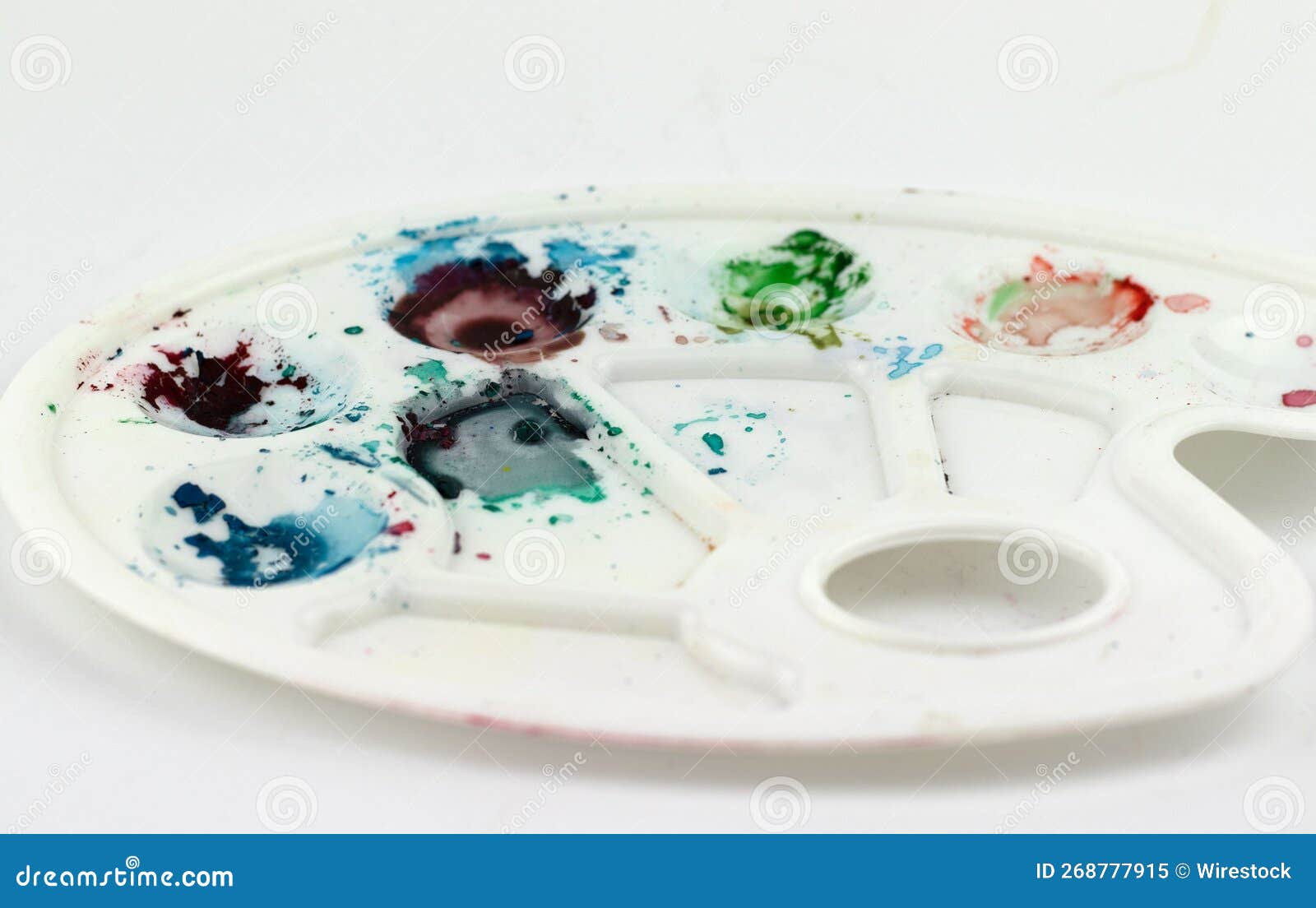 Watercolor Palette Isolated on White Stock Image - Image of bright ...