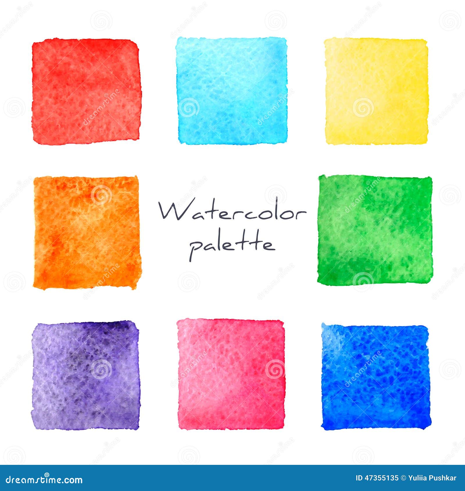 Watercolor palette stock vector. Illustration of abstract - 47355135