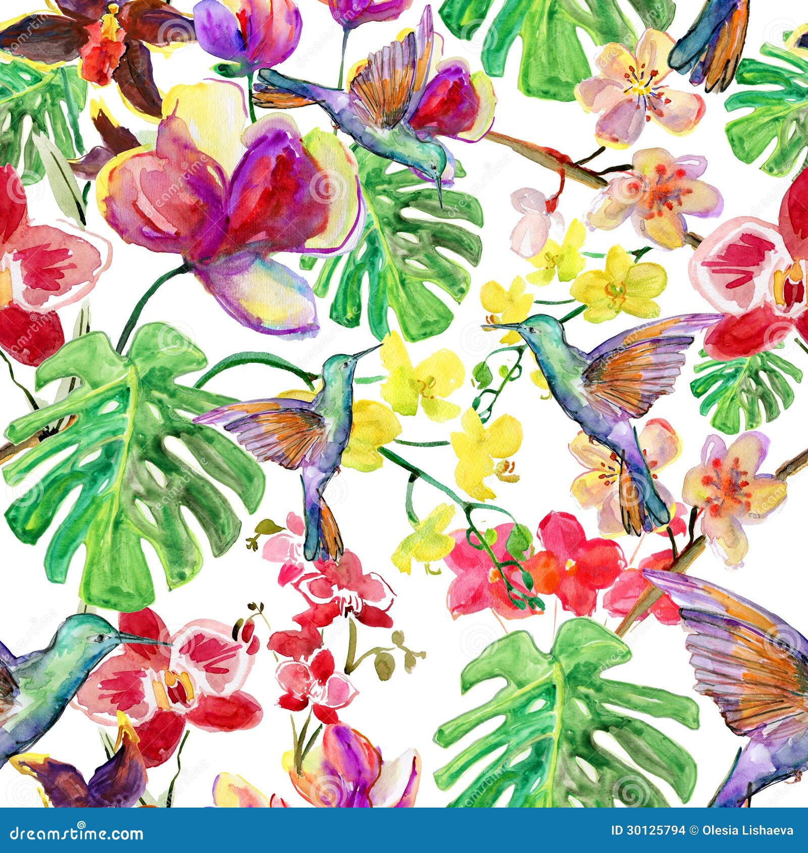 Tropical pattern stock illustration. Illustration of colibri - 30125794