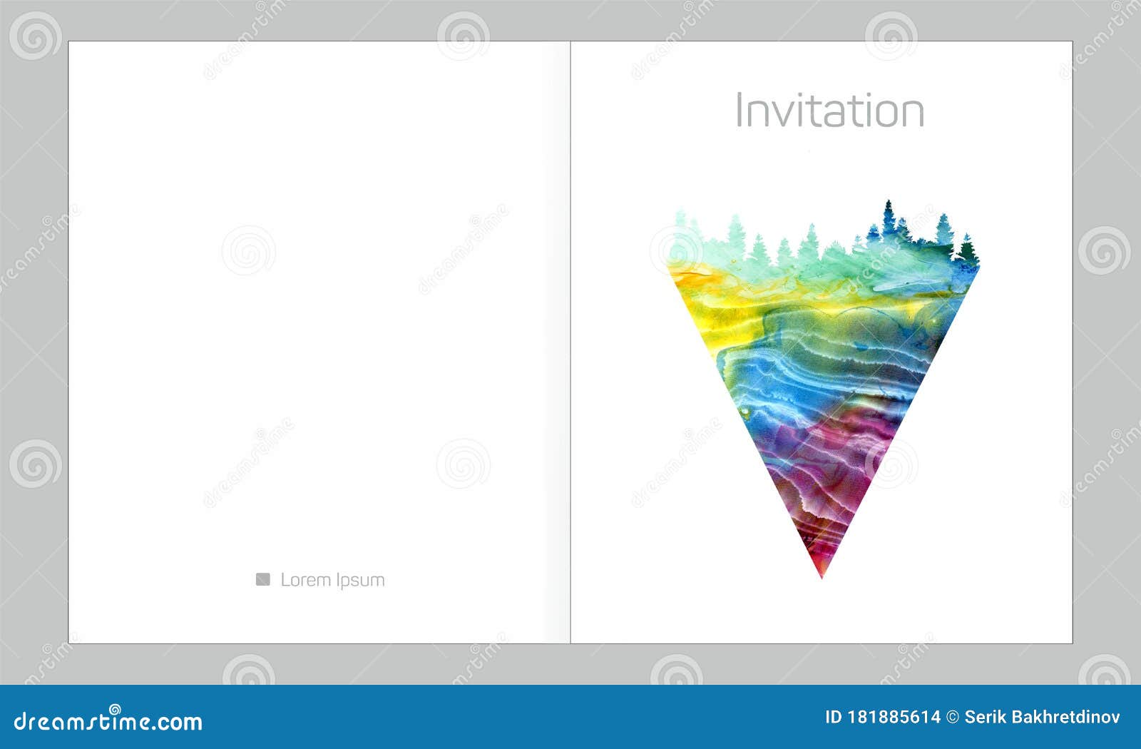 Watercolor Pattern for Congratulations Template. Abstract Forest ...