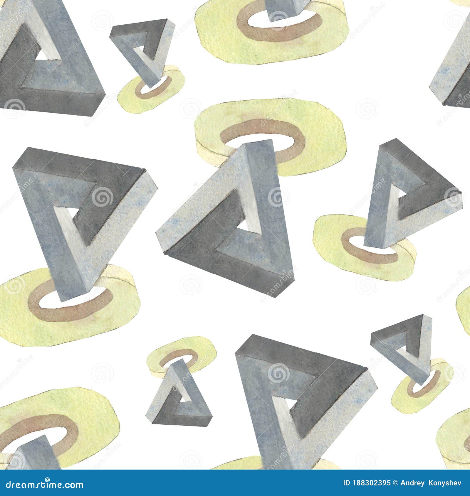 Watercolor Pattern with Endless Triangles, Associations on the Subject ...
