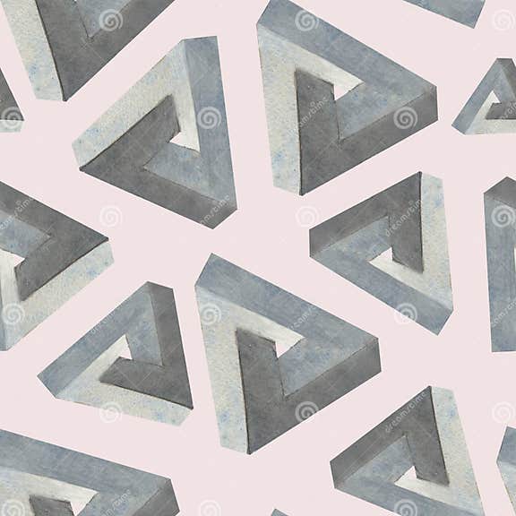 Watercolor Pattern with Endless Triangles, Associations on the Subject ...