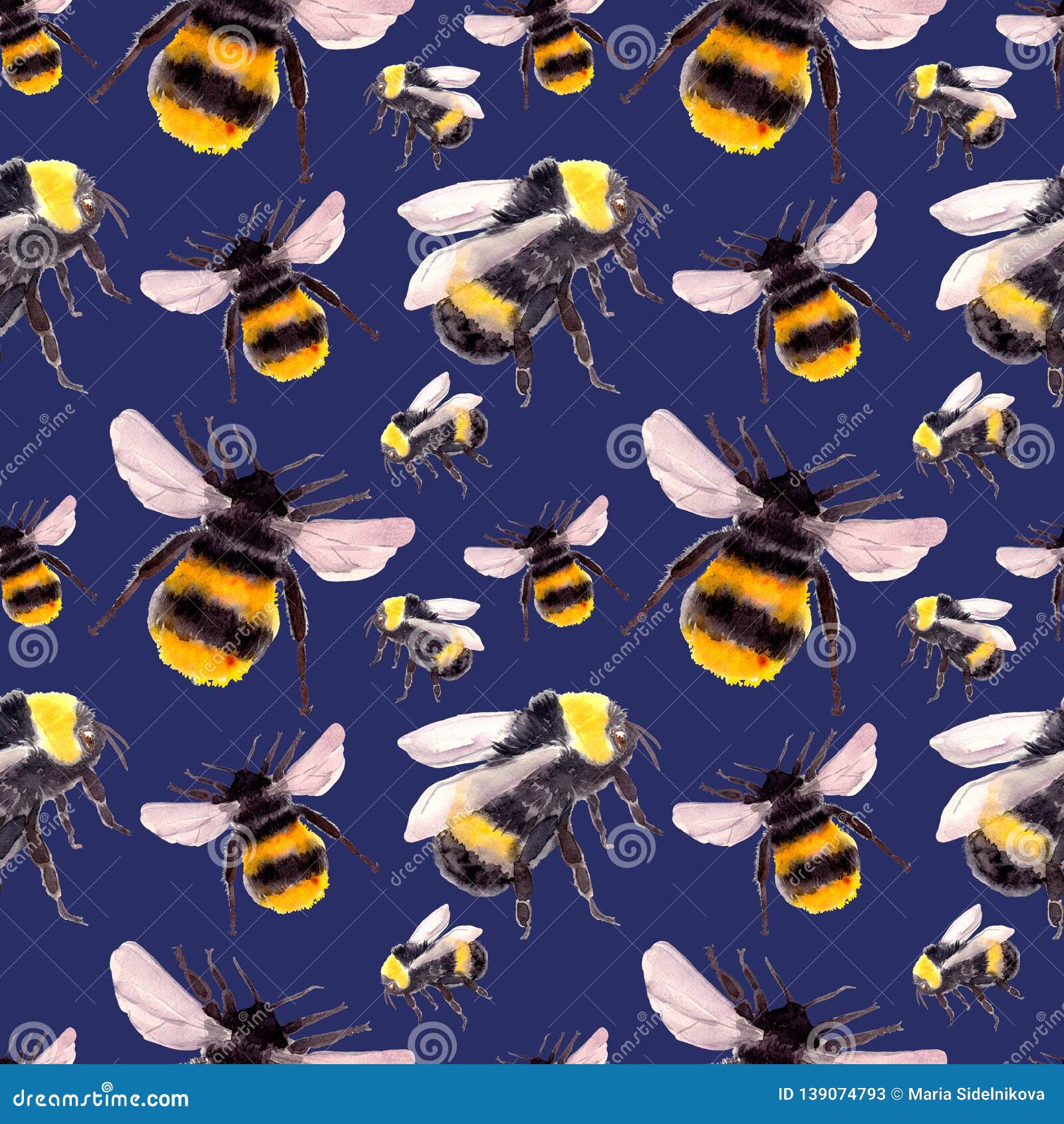 Seamless Pattern with Bumblebee Stock Image - Image of soft, design ...