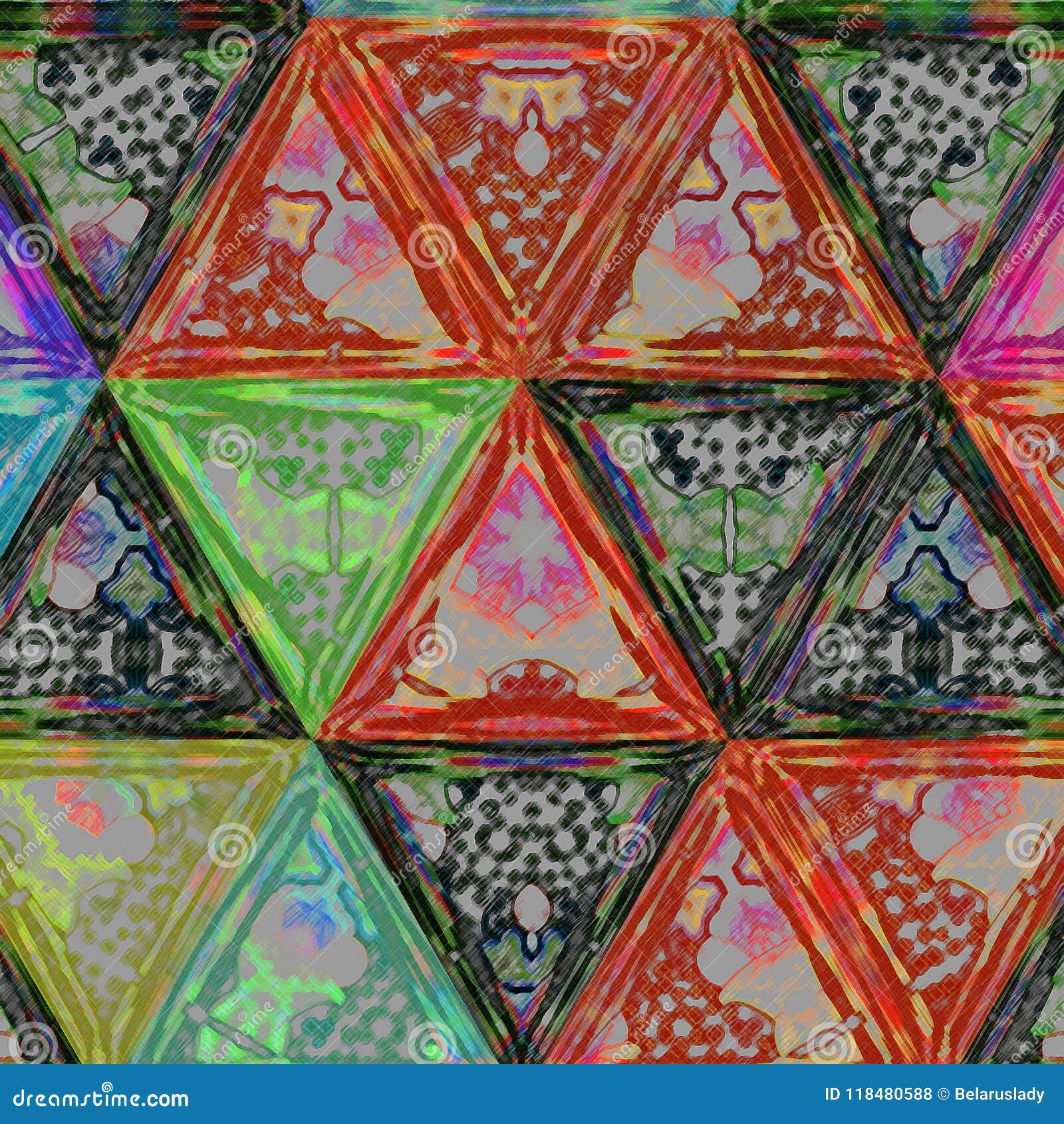 Abstract Watercolor Pattern. Tiled Geometric Continuous Background in ...