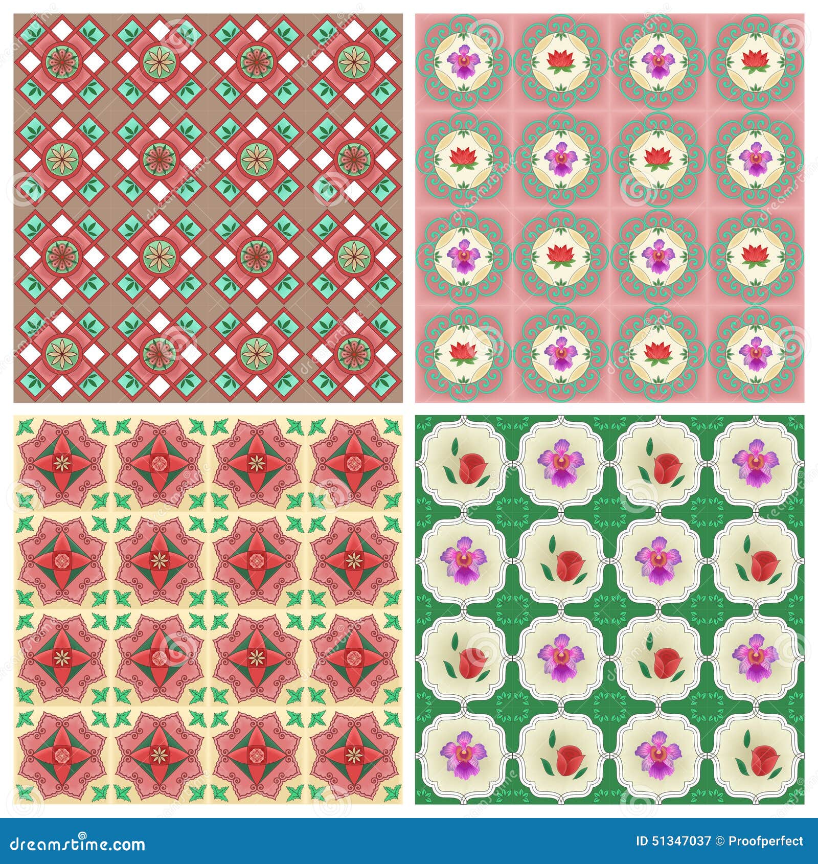 Watercolor Peranakan Patterns Stock Vector - Illustration of lines ...