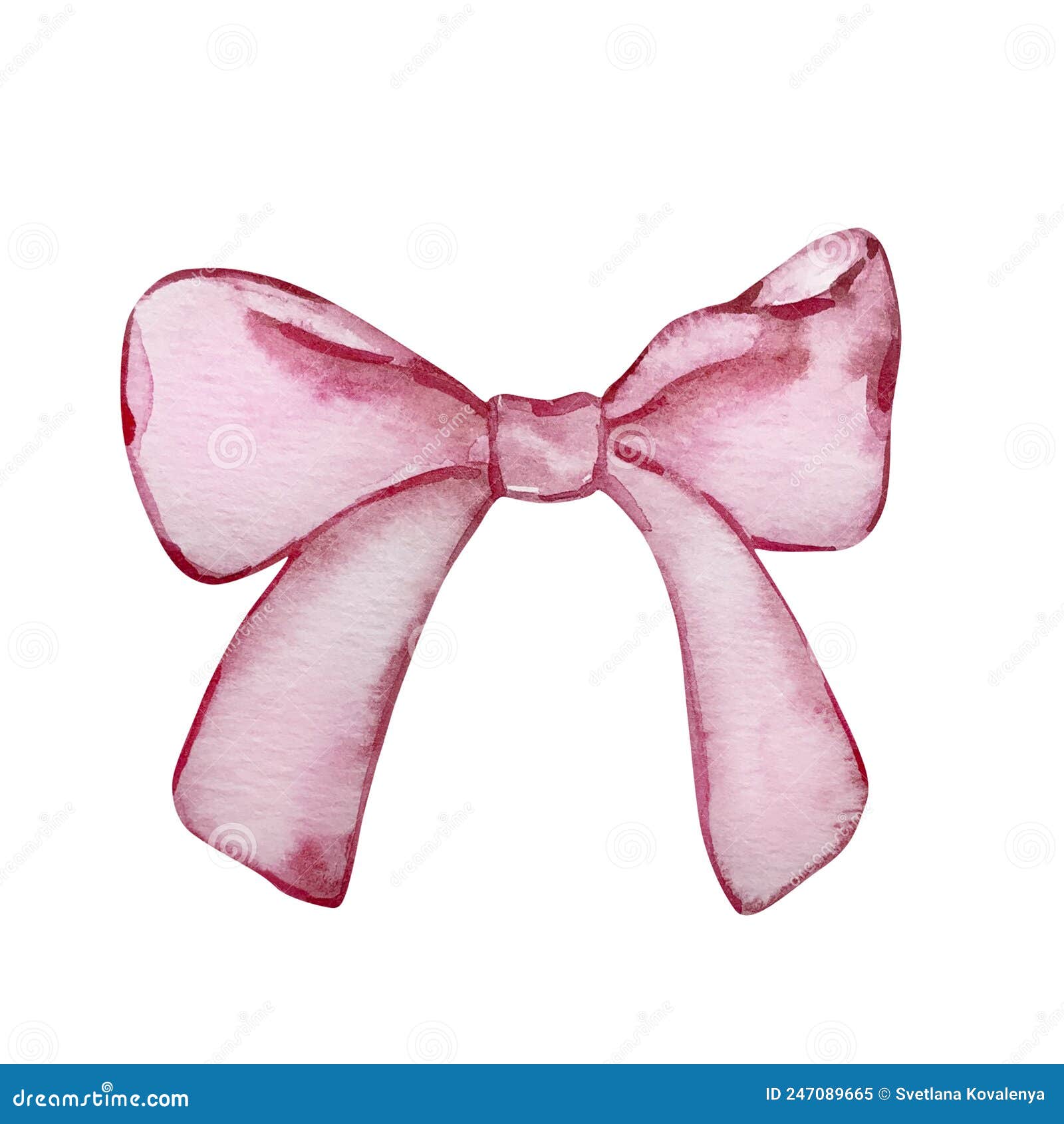 Watercolor Pink Bow.Watercolor Pink Bow Stock Vector - Illustration of ...
