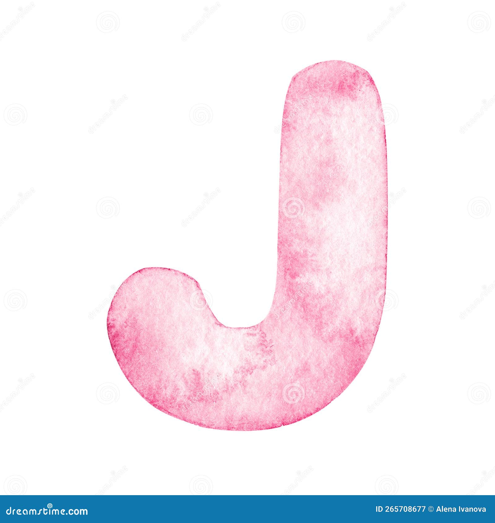 Watercolor Pink Letter J Isolated on White Stock Image - Image of ...