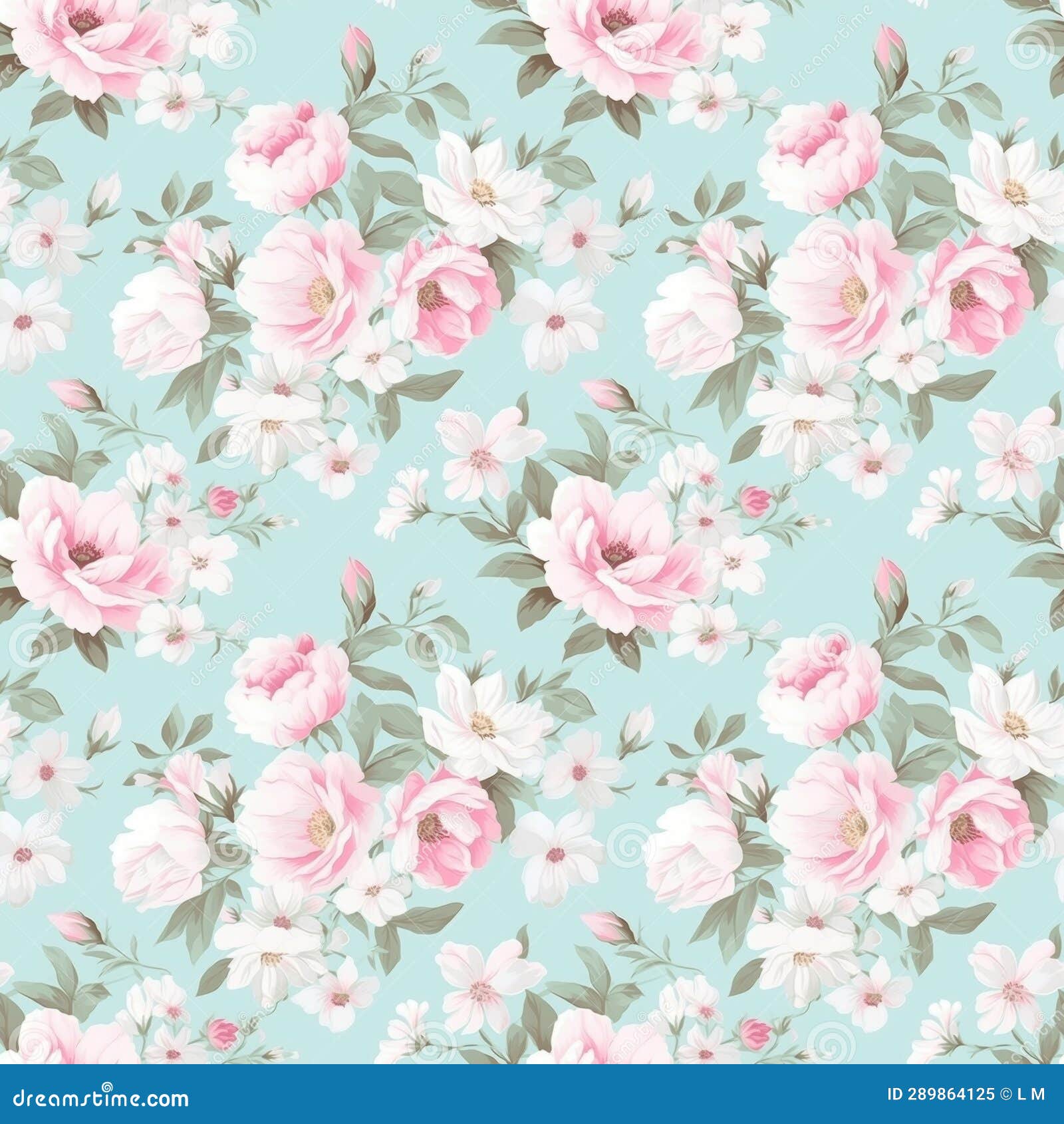 Watercolor Pink Roses on Blue Background Stock Illustration ...