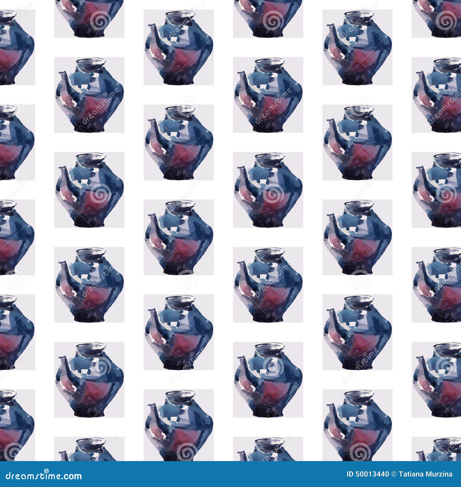 Watercolor pitcher pattern stock vector. Illustration of design - 50013440