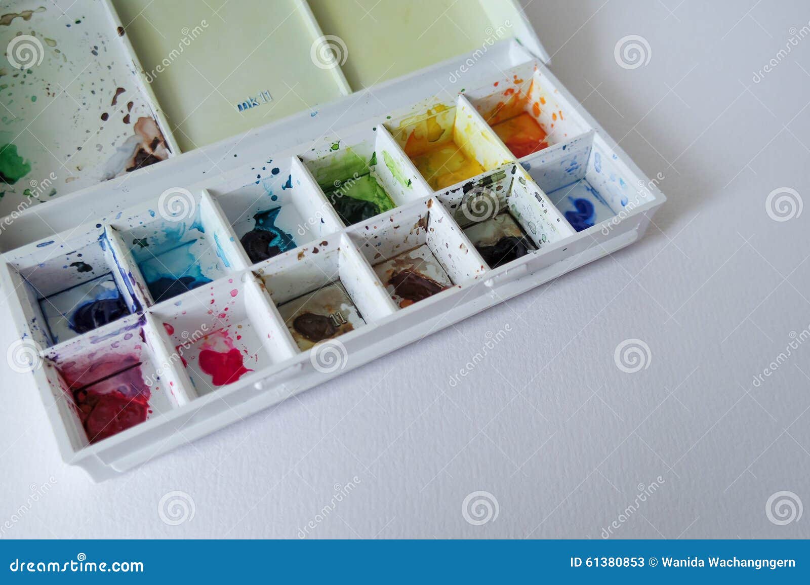 Watercolor Plate Placed on Drawing Paper Stock Image - Image of ...