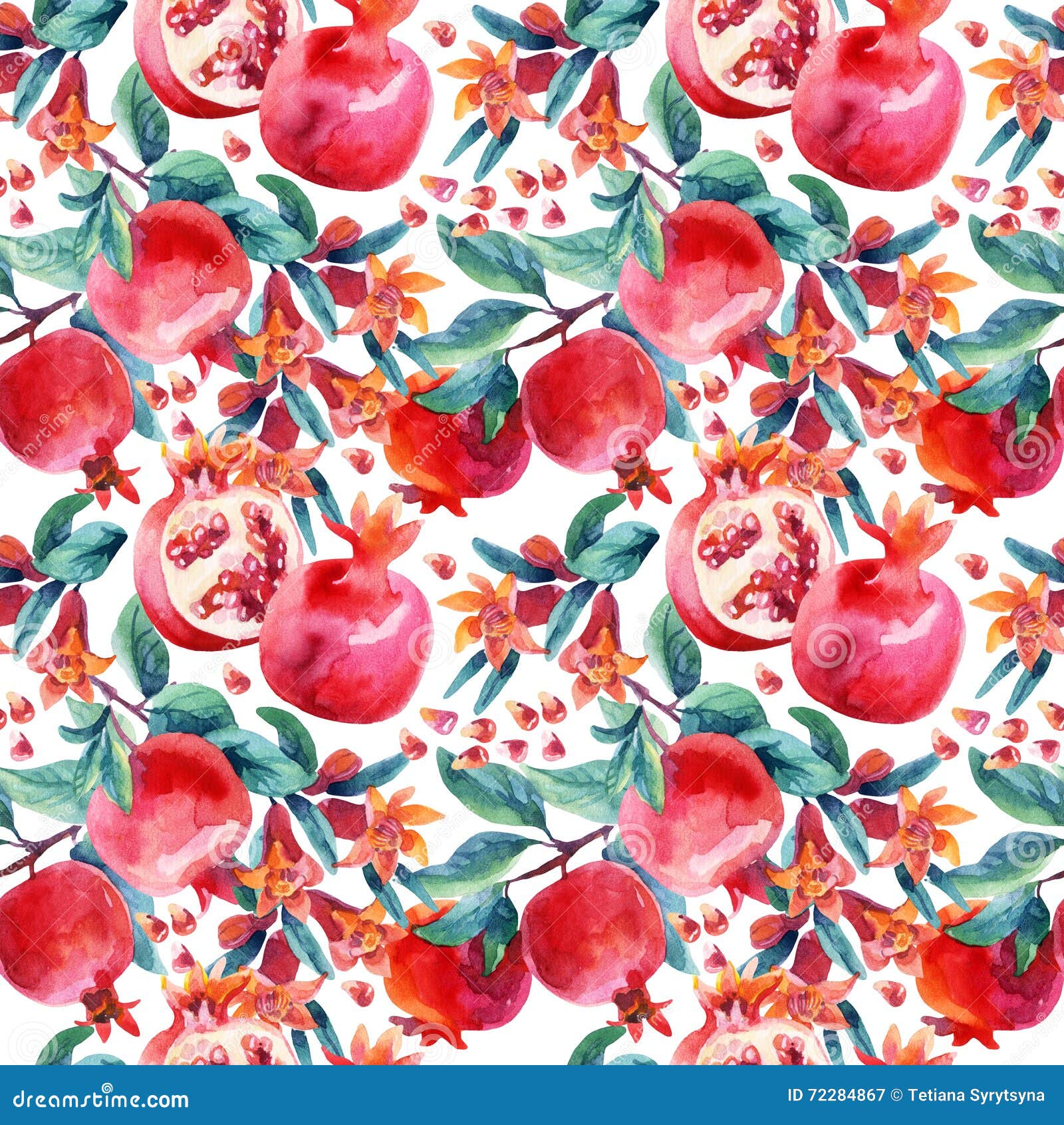 Seamless Pomegranate Pattern Vector Illustration | CartoonDealer.com ...
