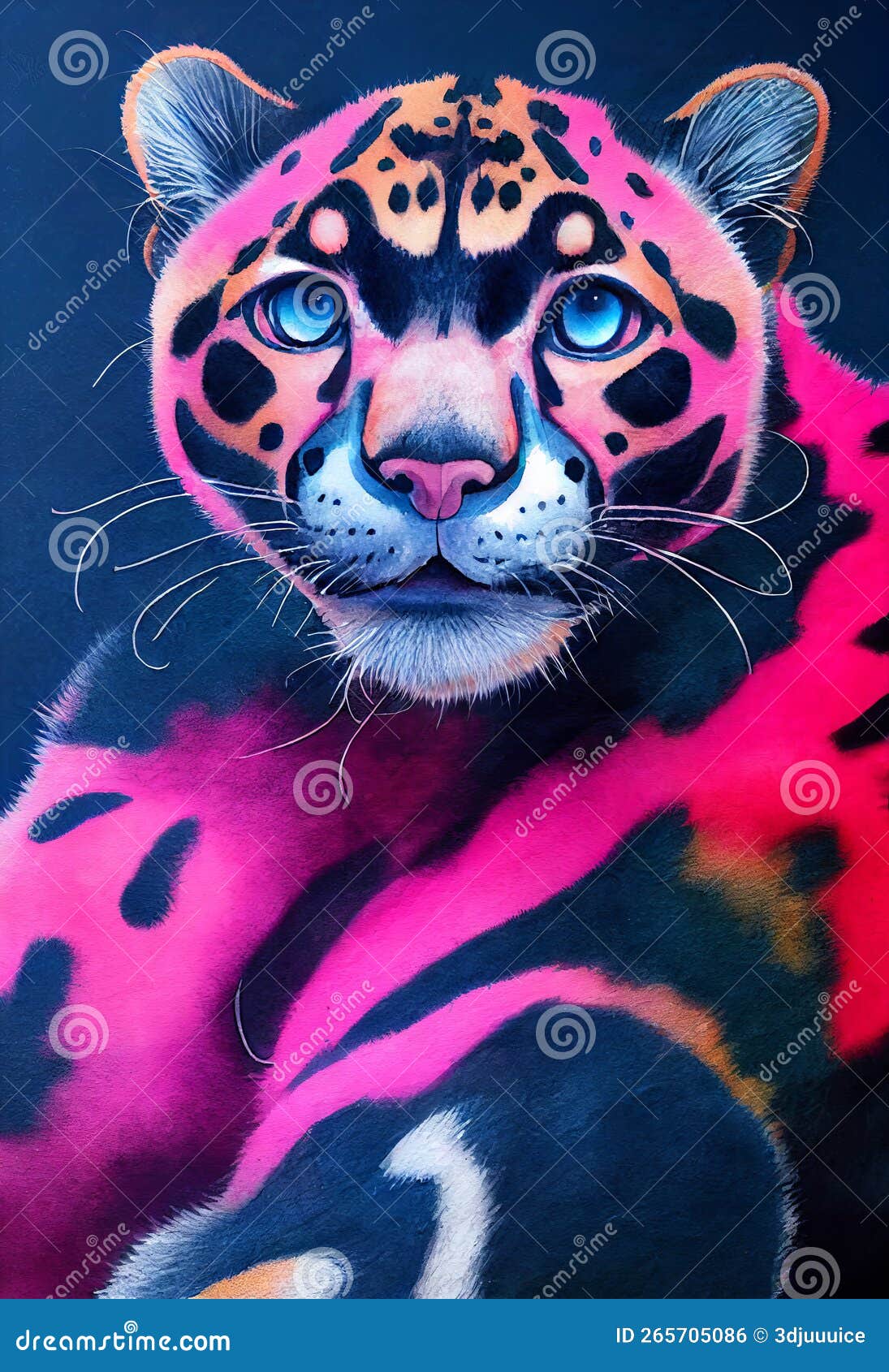 A Leopard Facing Forward In An Attacking Pose Generative Ai Stock Image