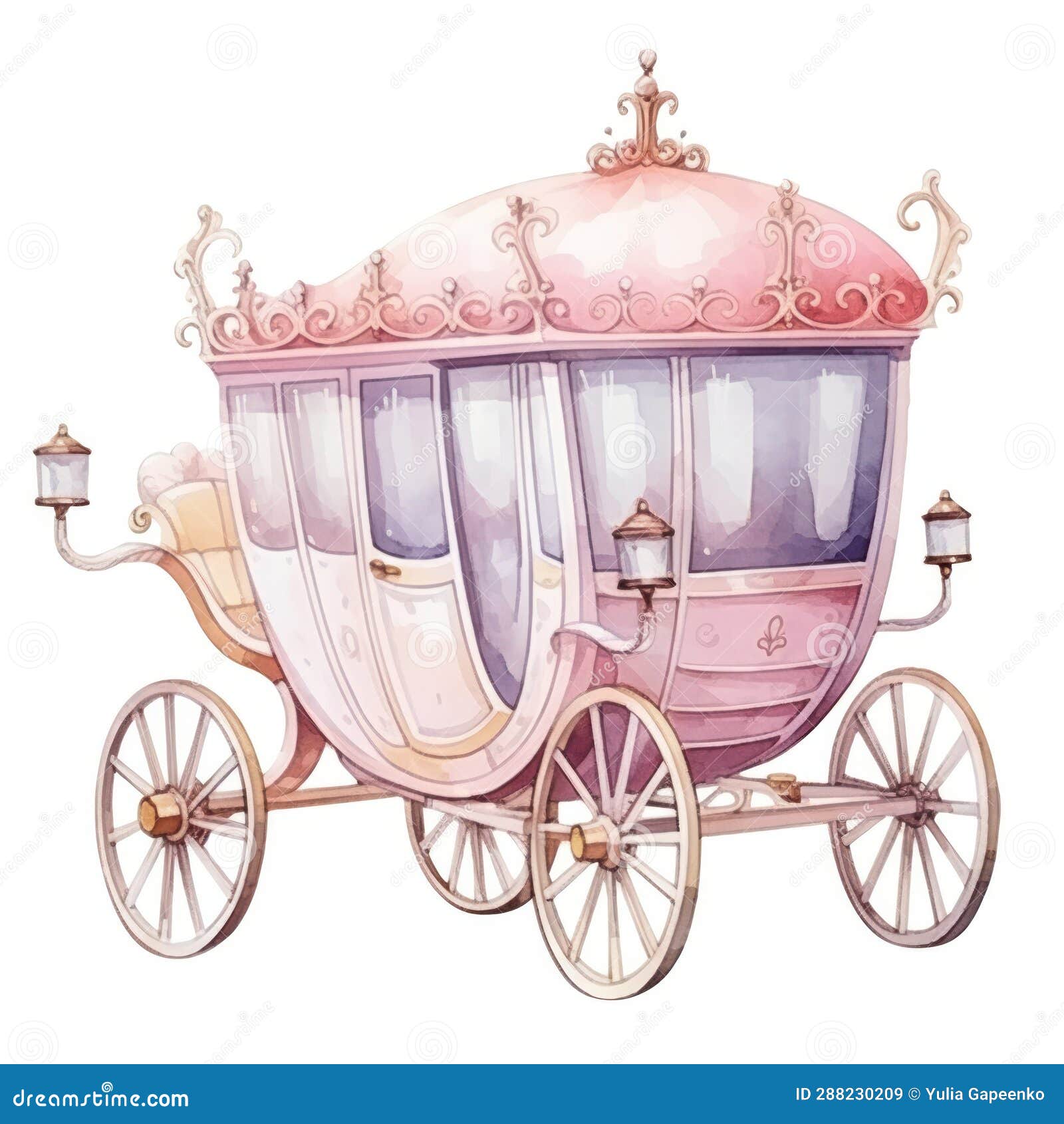 Watercolor Princess Coach. Illustration AI Generative Stock ...