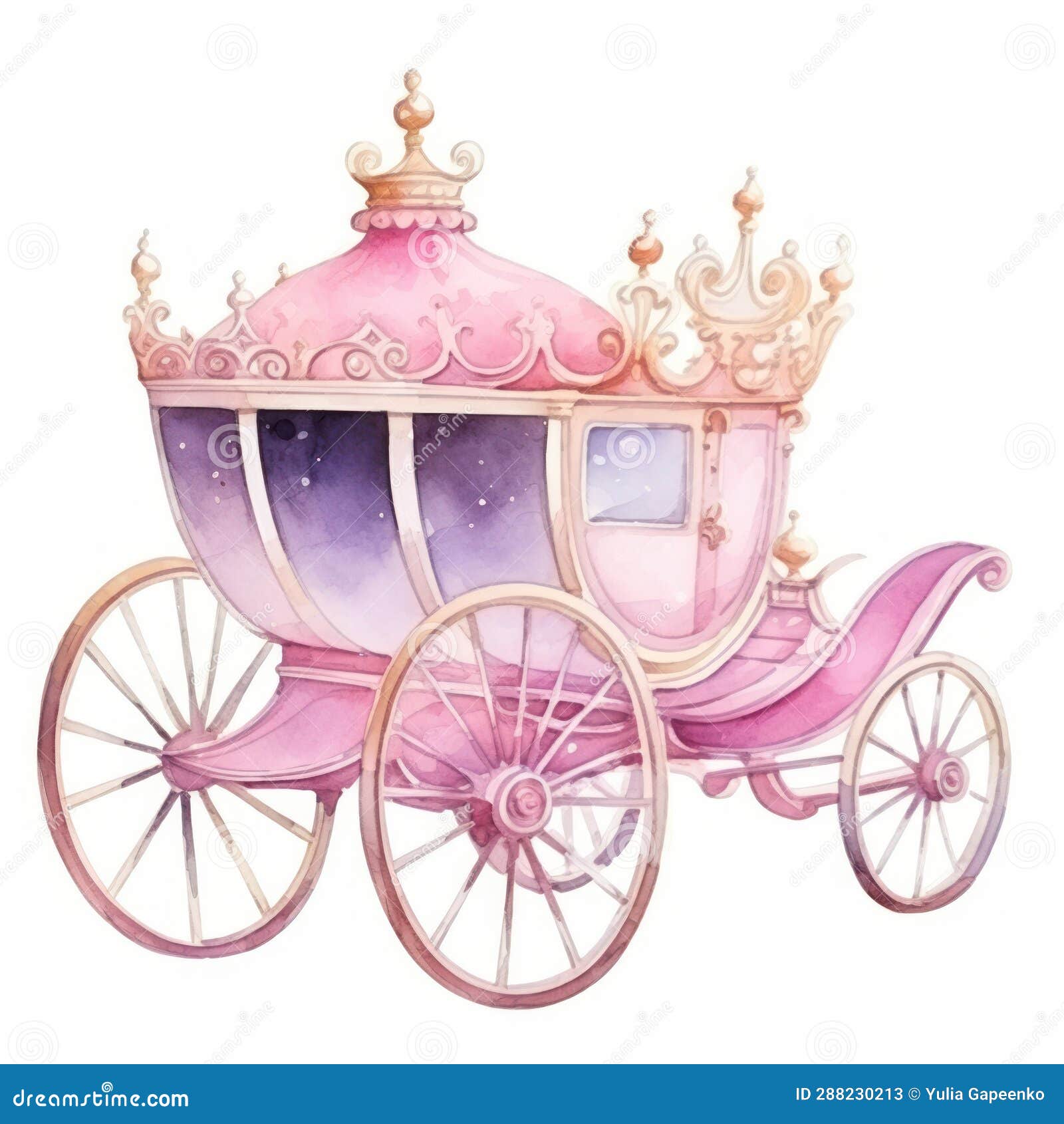 Watercolor Princess Coach. Illustration AI Generative Stock ...
