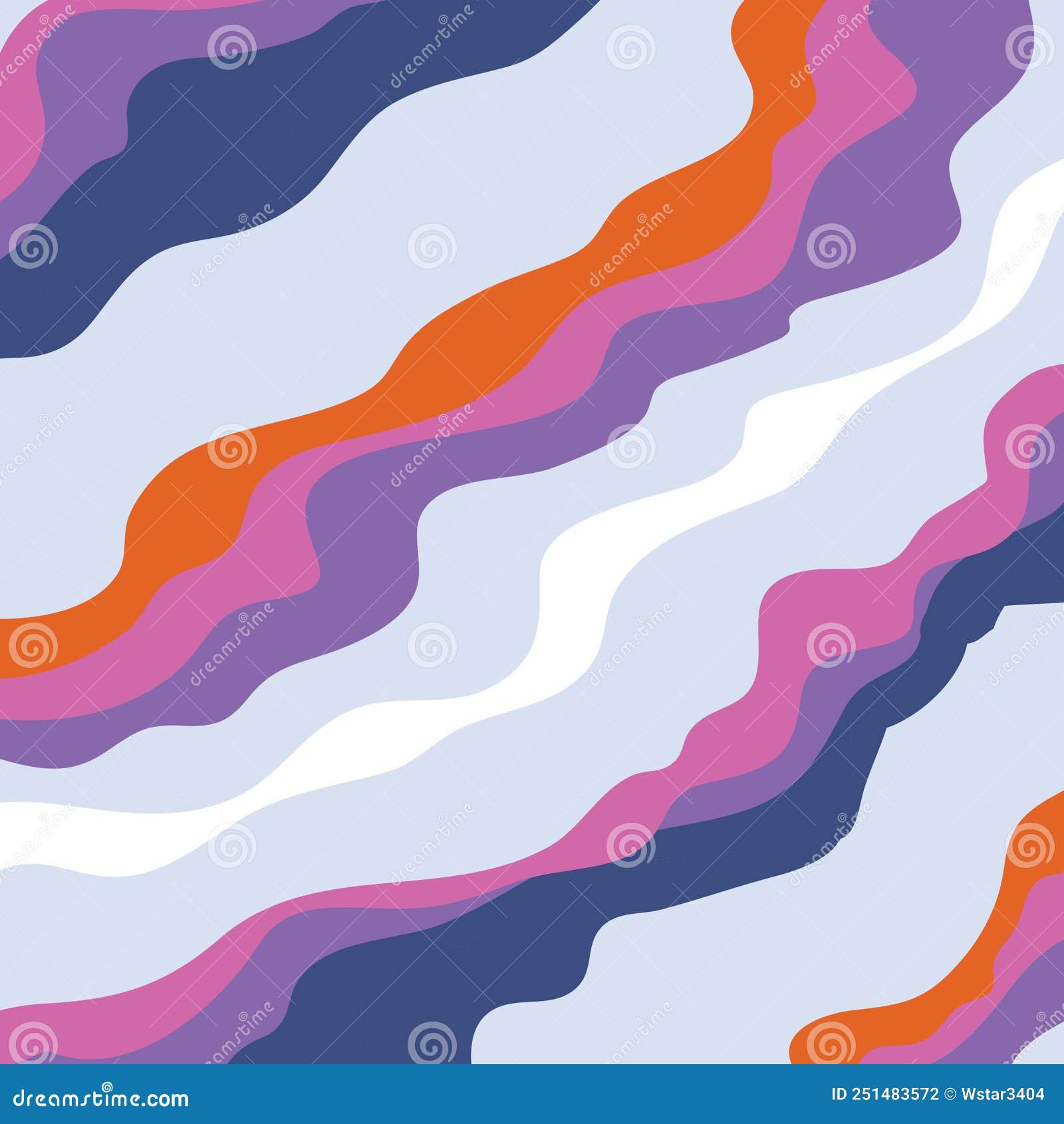 Watercolor Psychedelic Wavy Pattern Background Stock Vector ...