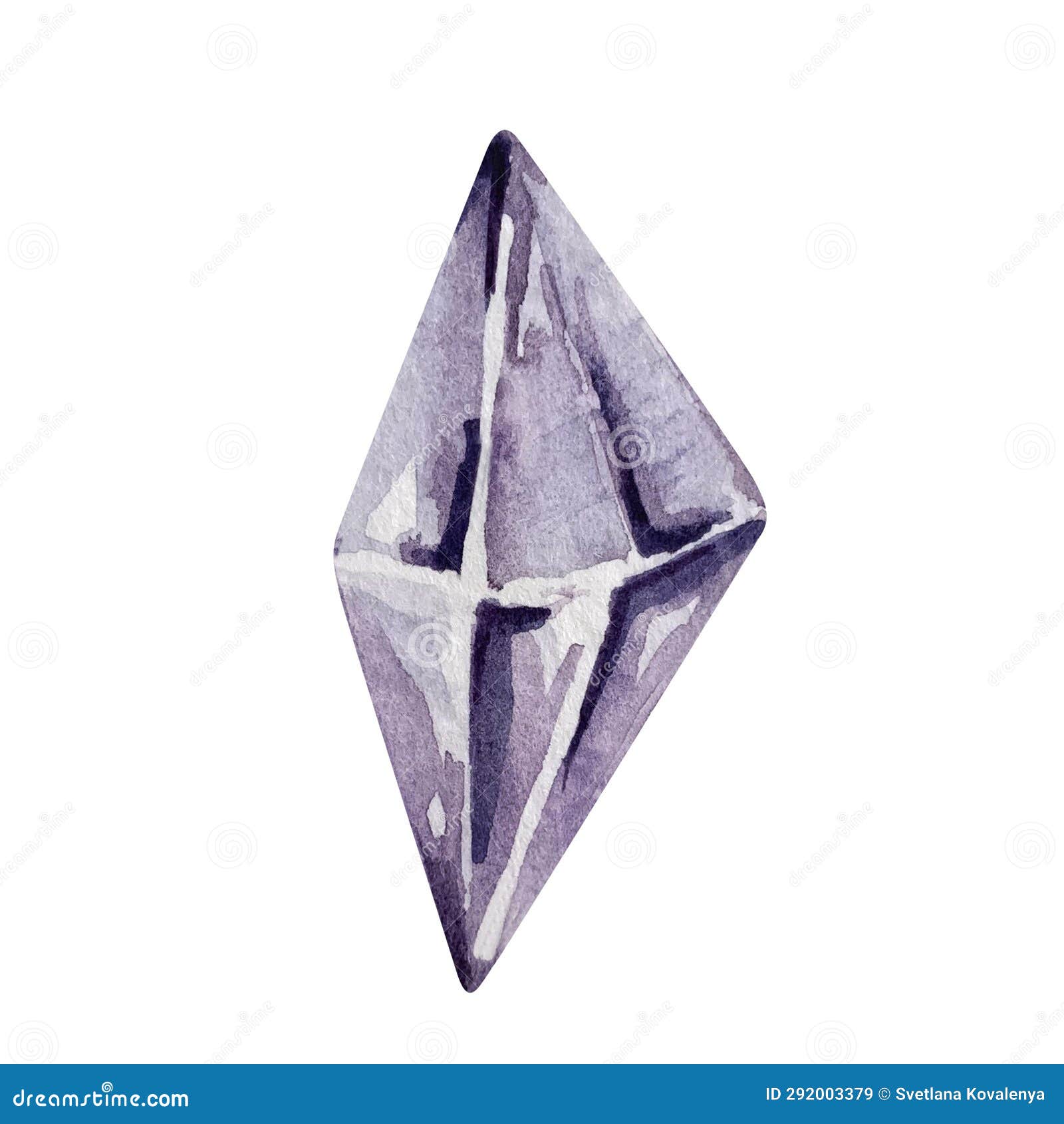 Watercolor purple crystal stock vector. Illustration of amethyst ...