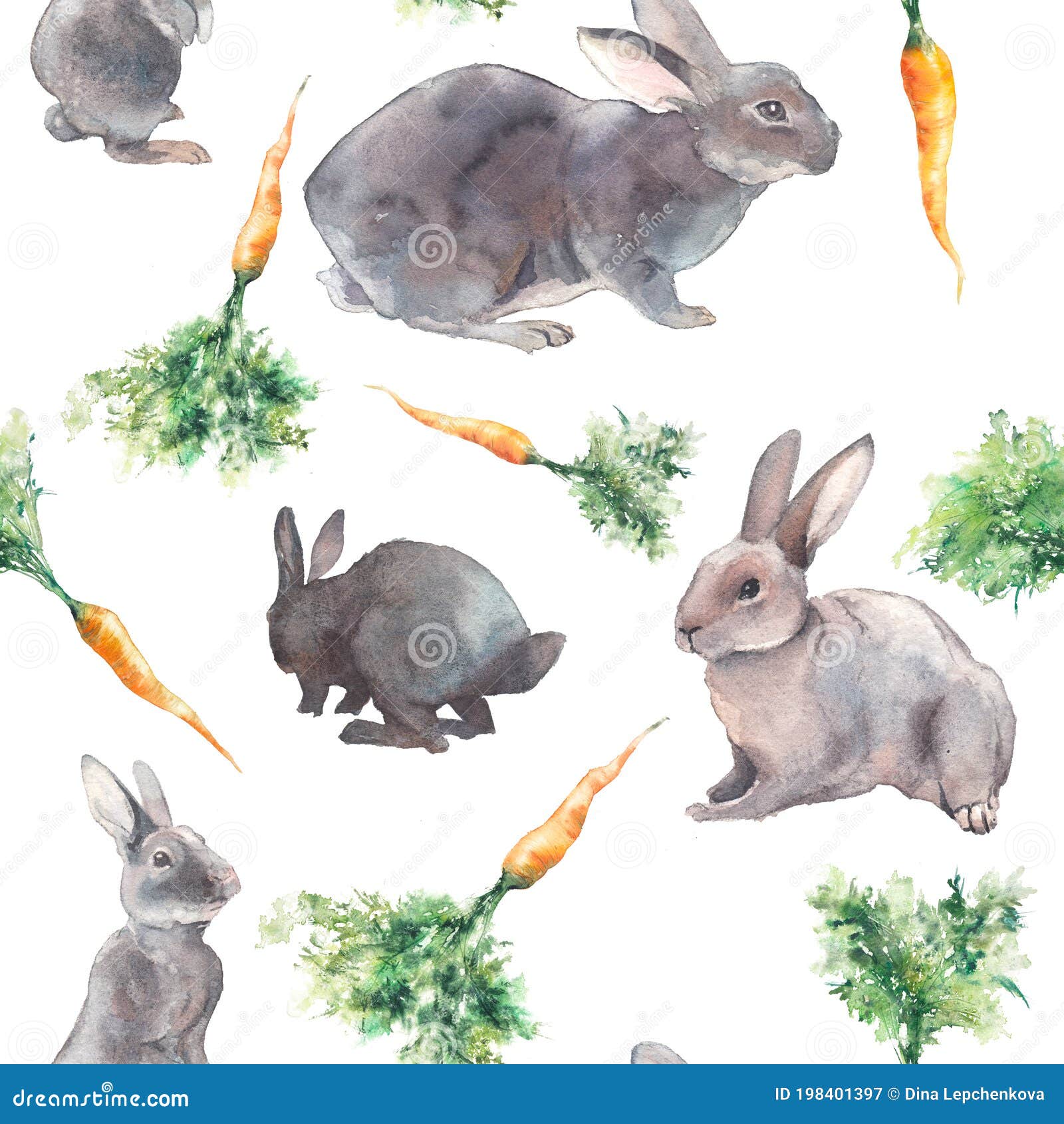 Rabbits and carrots stock image. Image of pattern, garden - 198401397