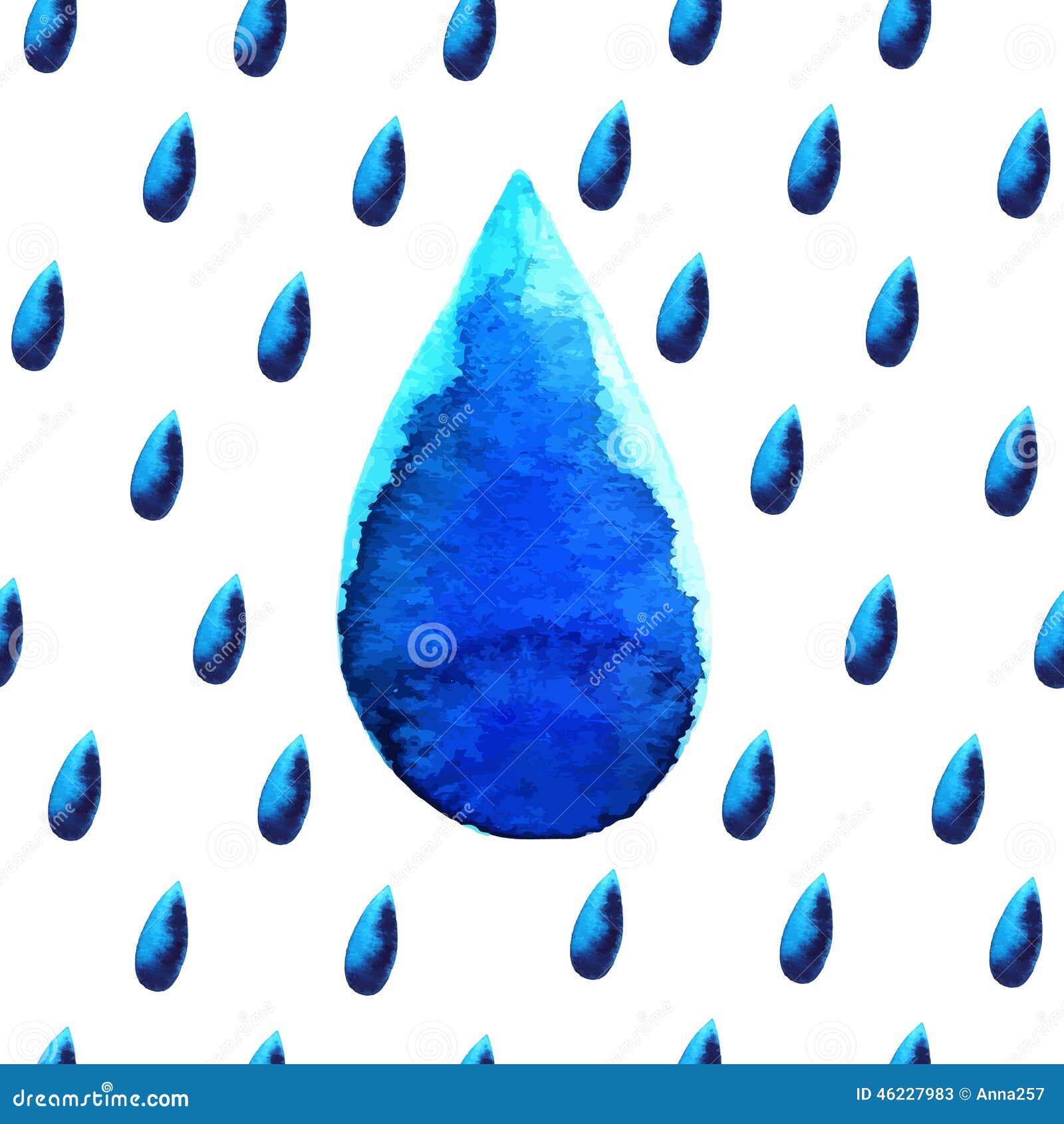 Watercolor rain drops stock vector. Illustration of texture - 46227983