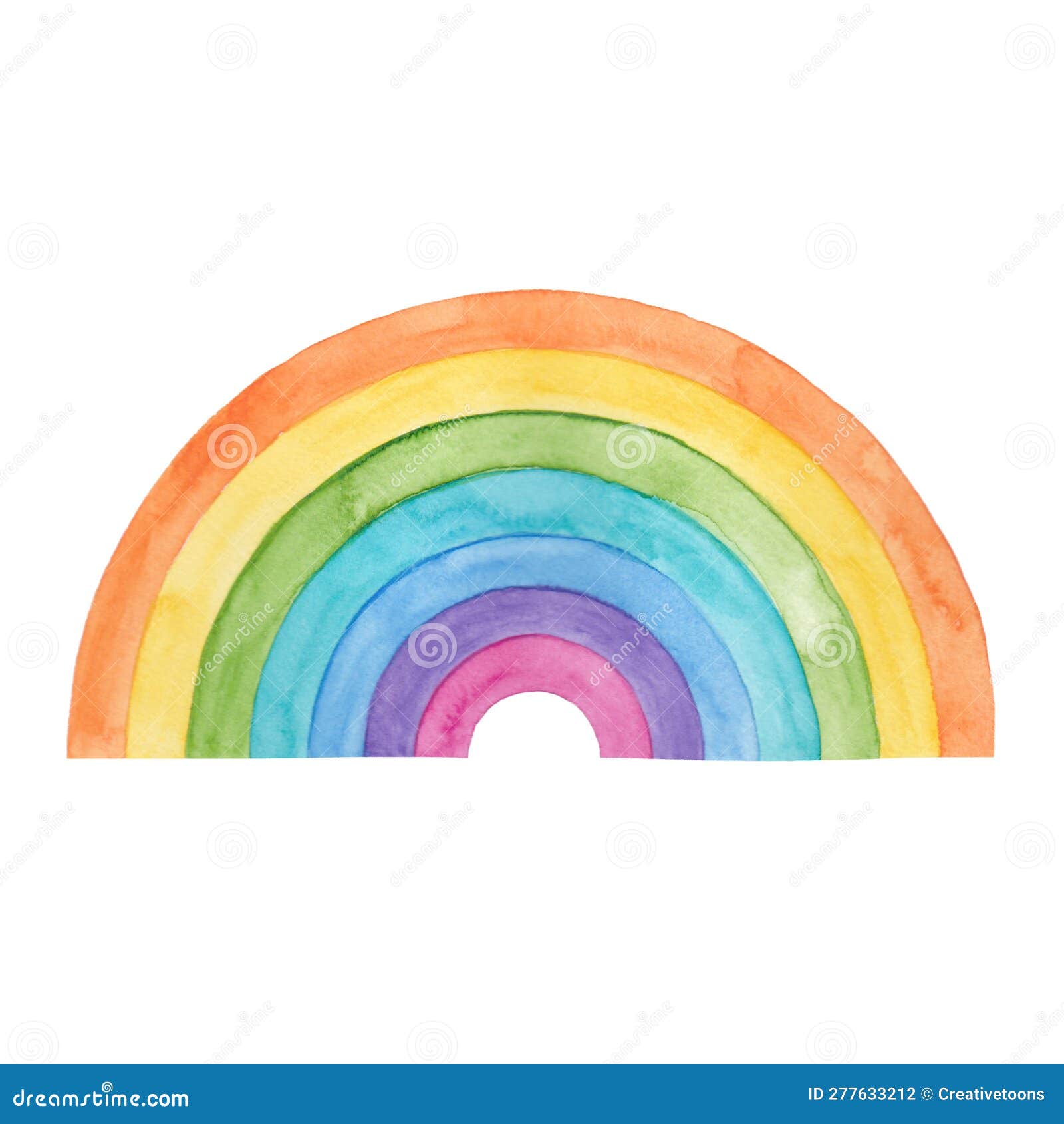 Watercolor Rainbow Design on White Background Stock Illustration ...