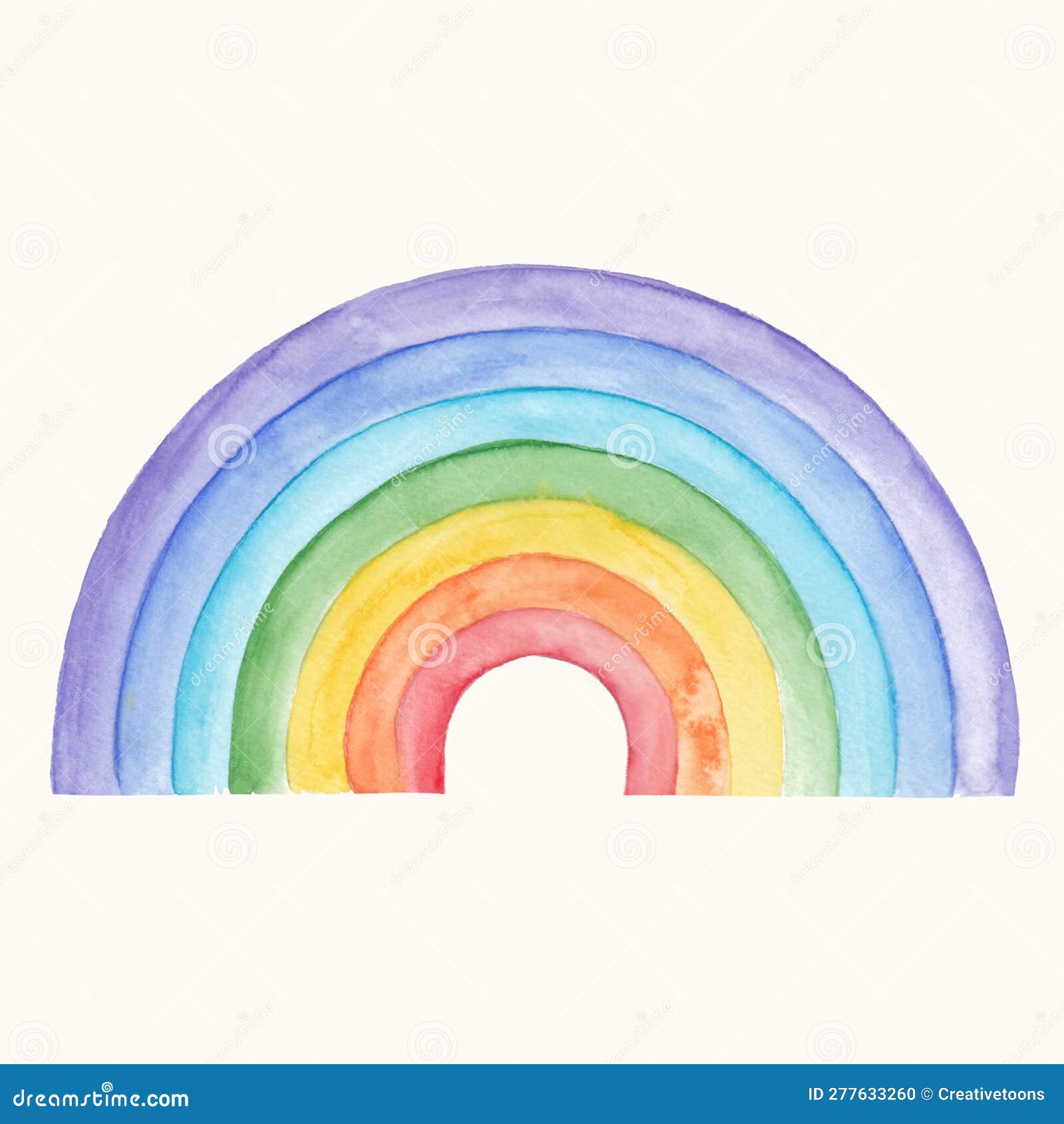 Watercolor Rainbow Design on White Background Stock Illustration ...