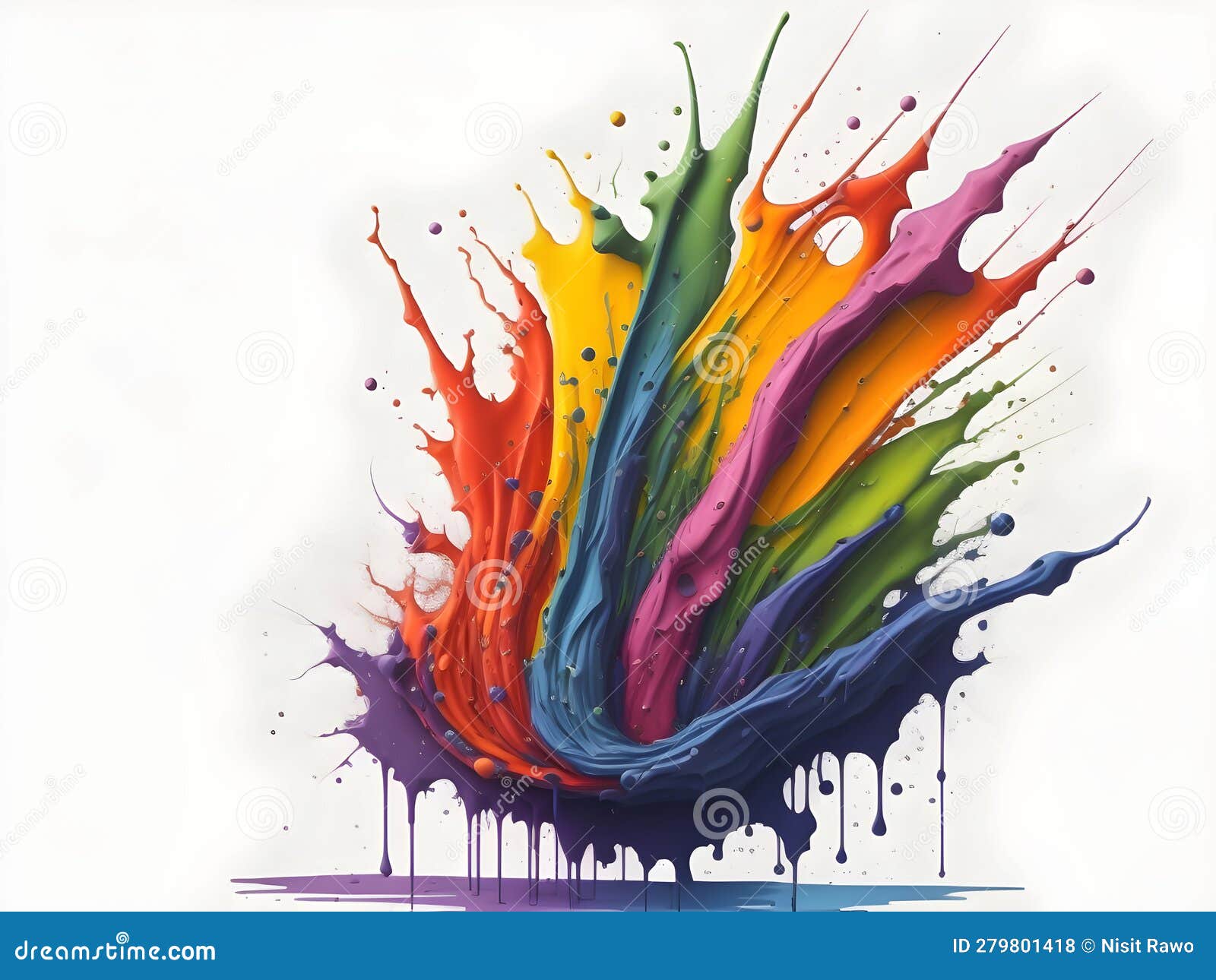 Watercolor Rainbow Splash Rainbow Splashes Stock Illustration ...