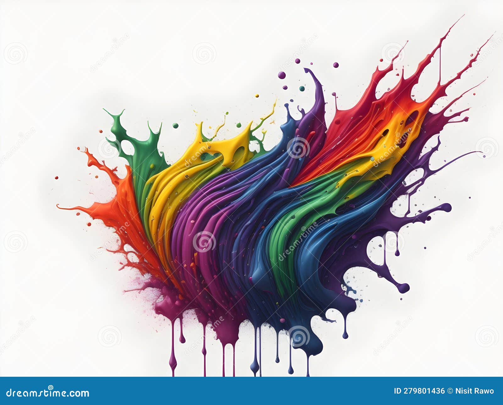 Watercolor Rainbow Splash Rainbow Splashes Stock Illustration ...