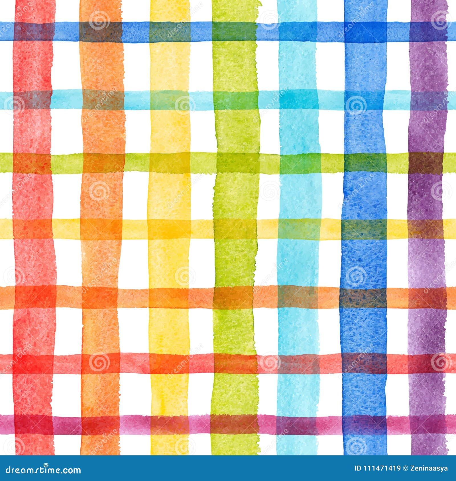 Watercolor Rainbow Stripes Vector Pattern Stock Vector - Illustration ...