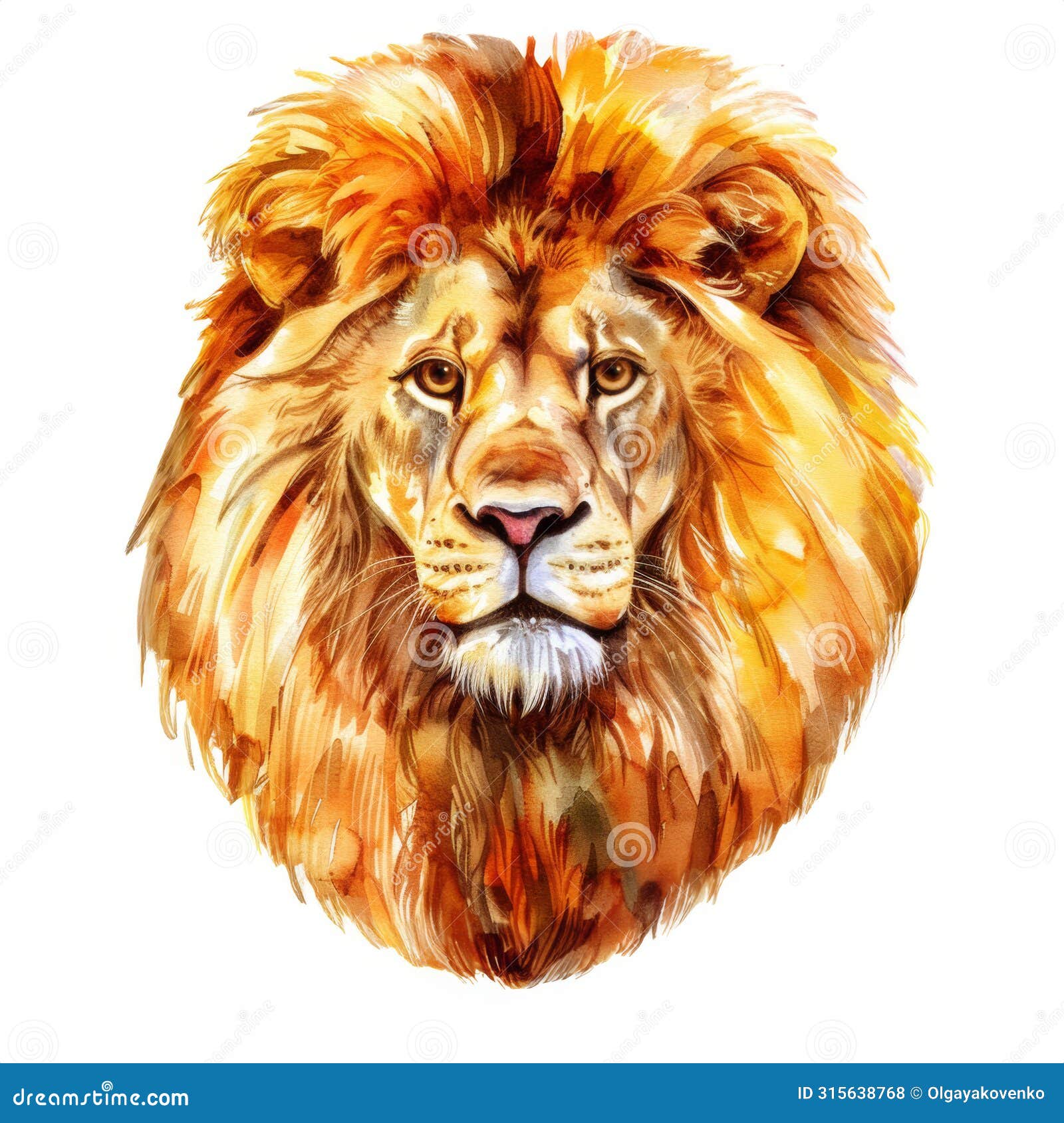 Realistic Lion Head Vector Illustration. | CartoonDealer.com #307164544