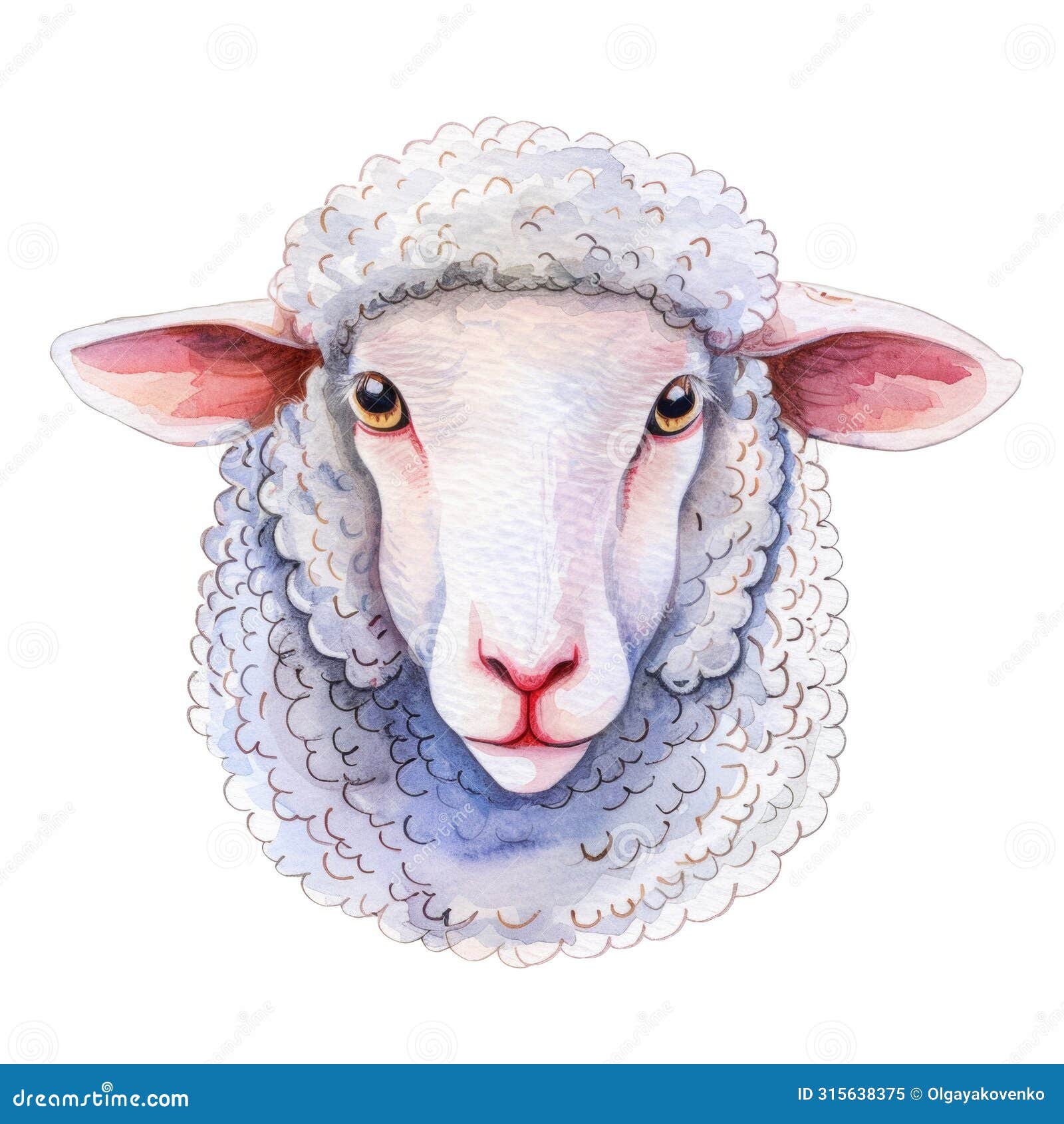 Realistic Sheep Sketch On White Background With Bold Character Design ...