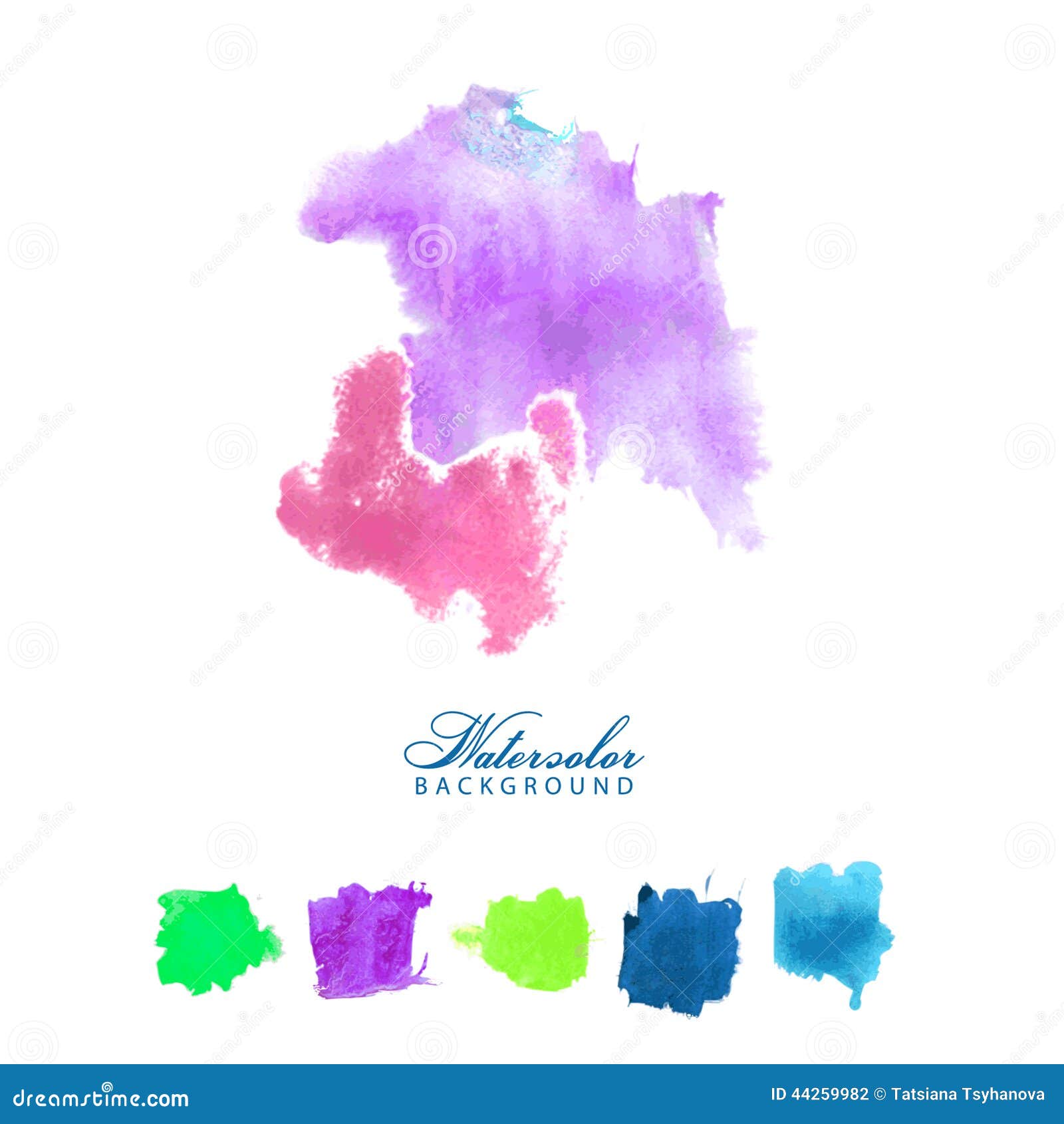 Watercolor. Rectangle. stock vector. Illustration of shape - 44259982