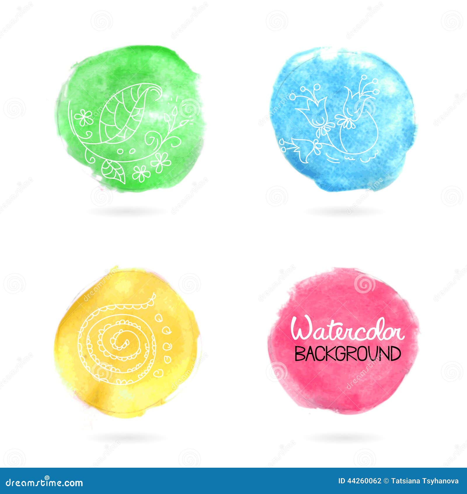 Watercolor. Rectangle. stock vector. Illustration of drawn - 44260062