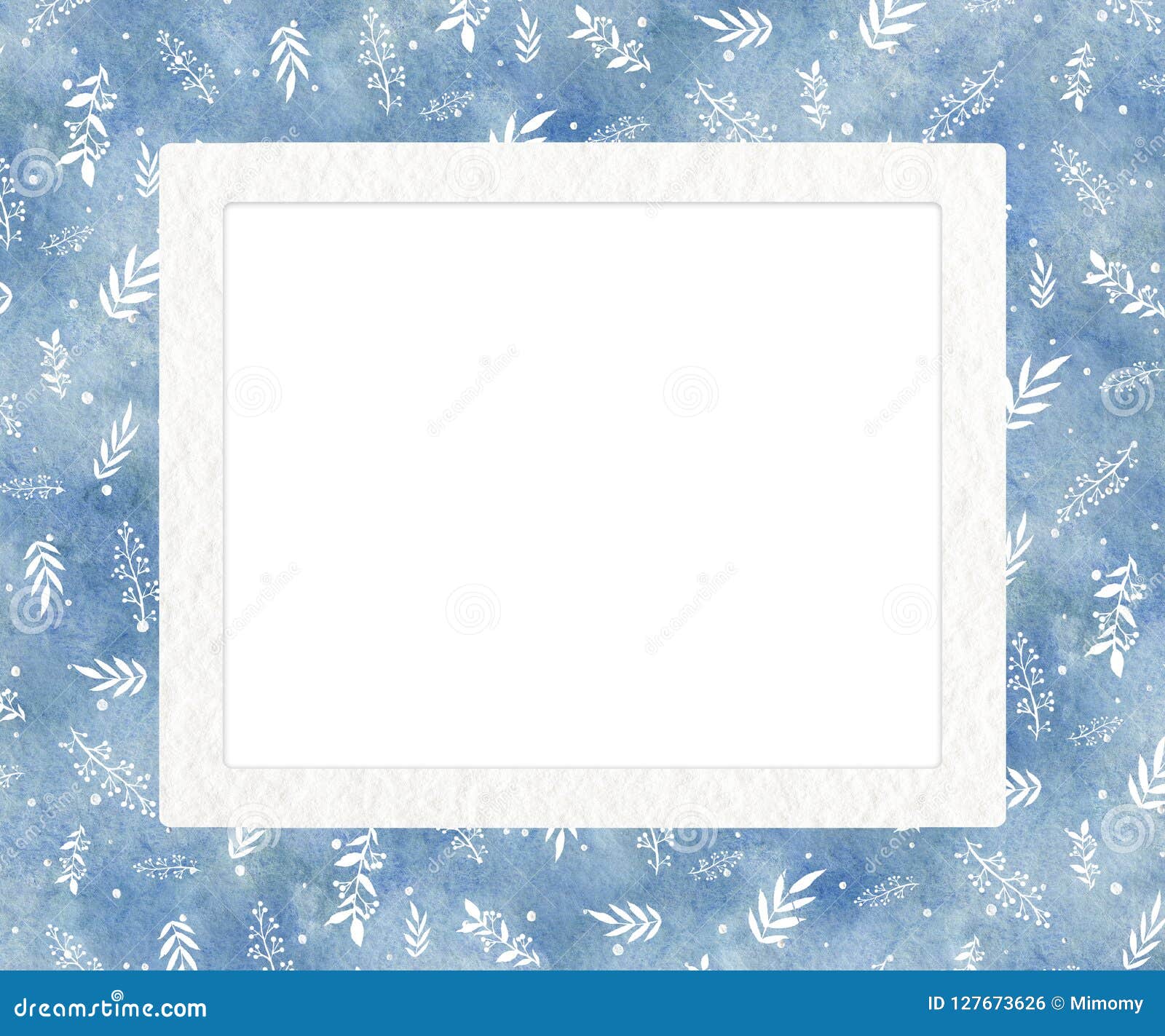 Watercolor Rectangular Frame with Blue Gradient Background, Bran Stock ...