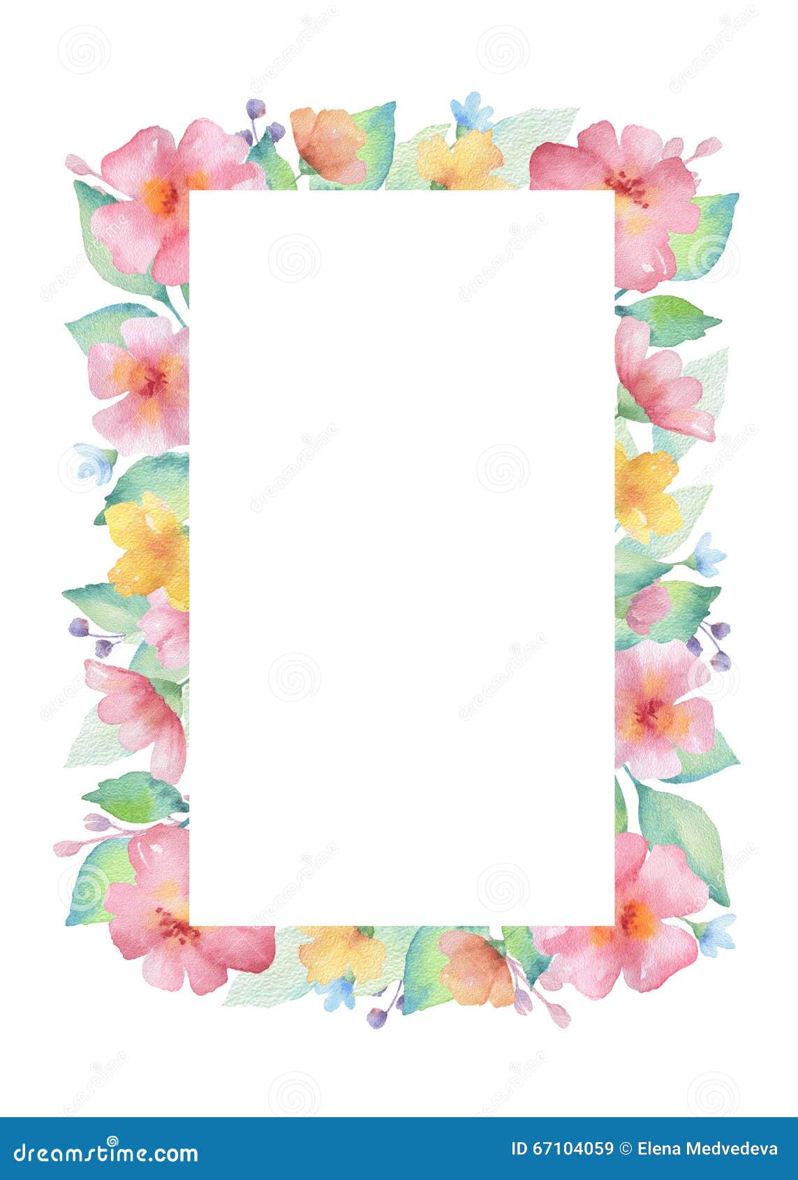 Watercolor Rectangular Frame Stock Illustration - Illustration of ...