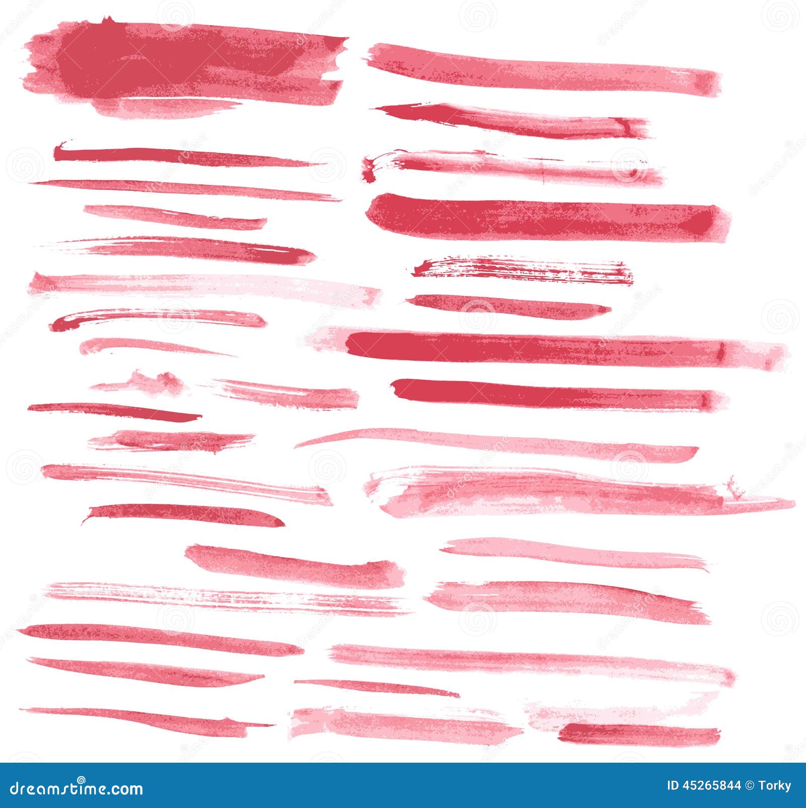 Watercolor red ink strokes stock vector. Illustration of creative ...