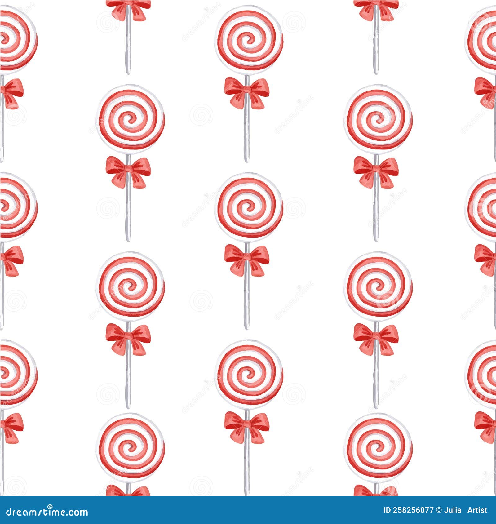 Watercolor Red Lollipop Pattern Stock Vector - Illustration of seamless ...