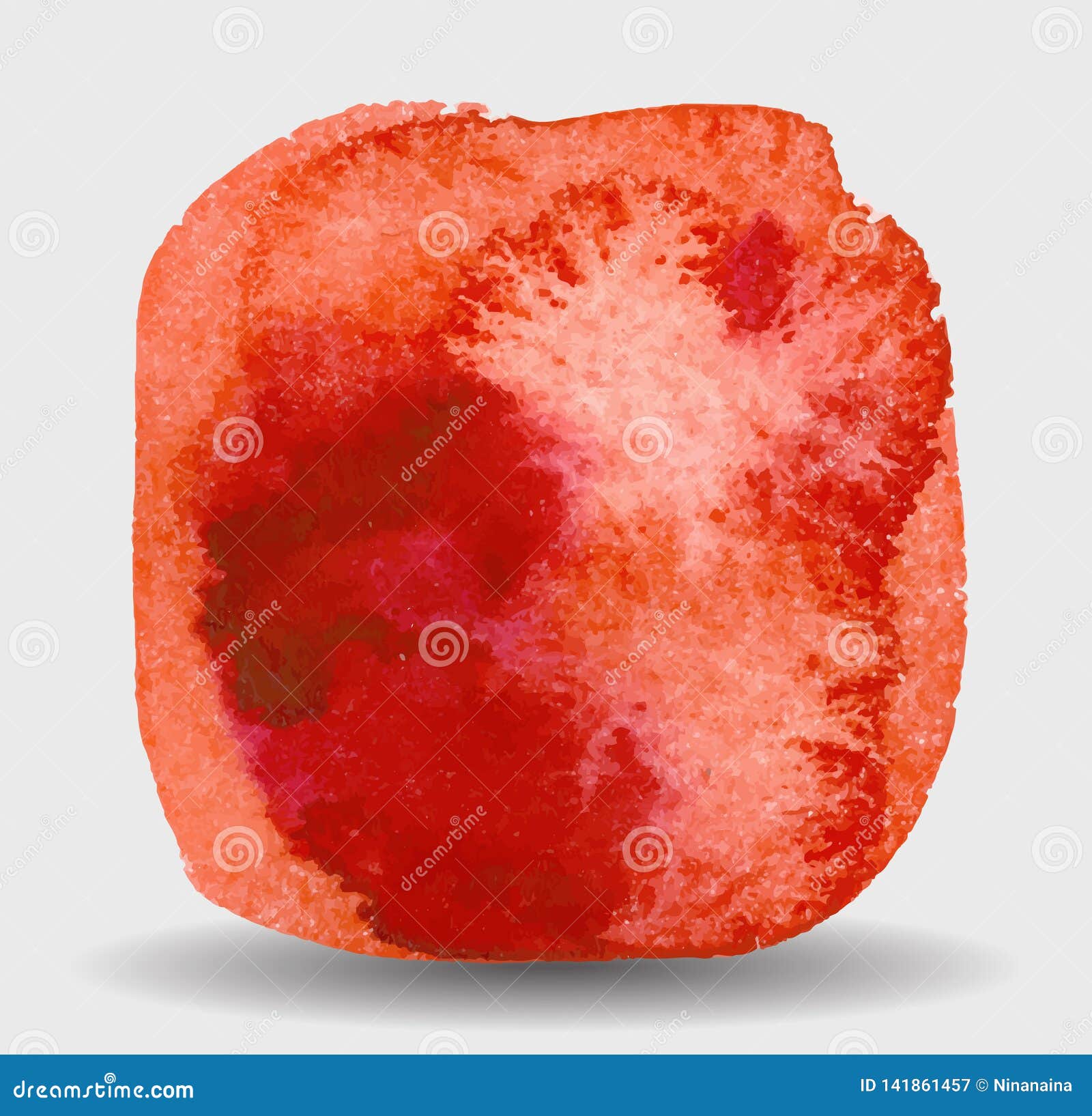 Watercolor Red Square, Traced Vector Image Stock Vector - Illustration ...