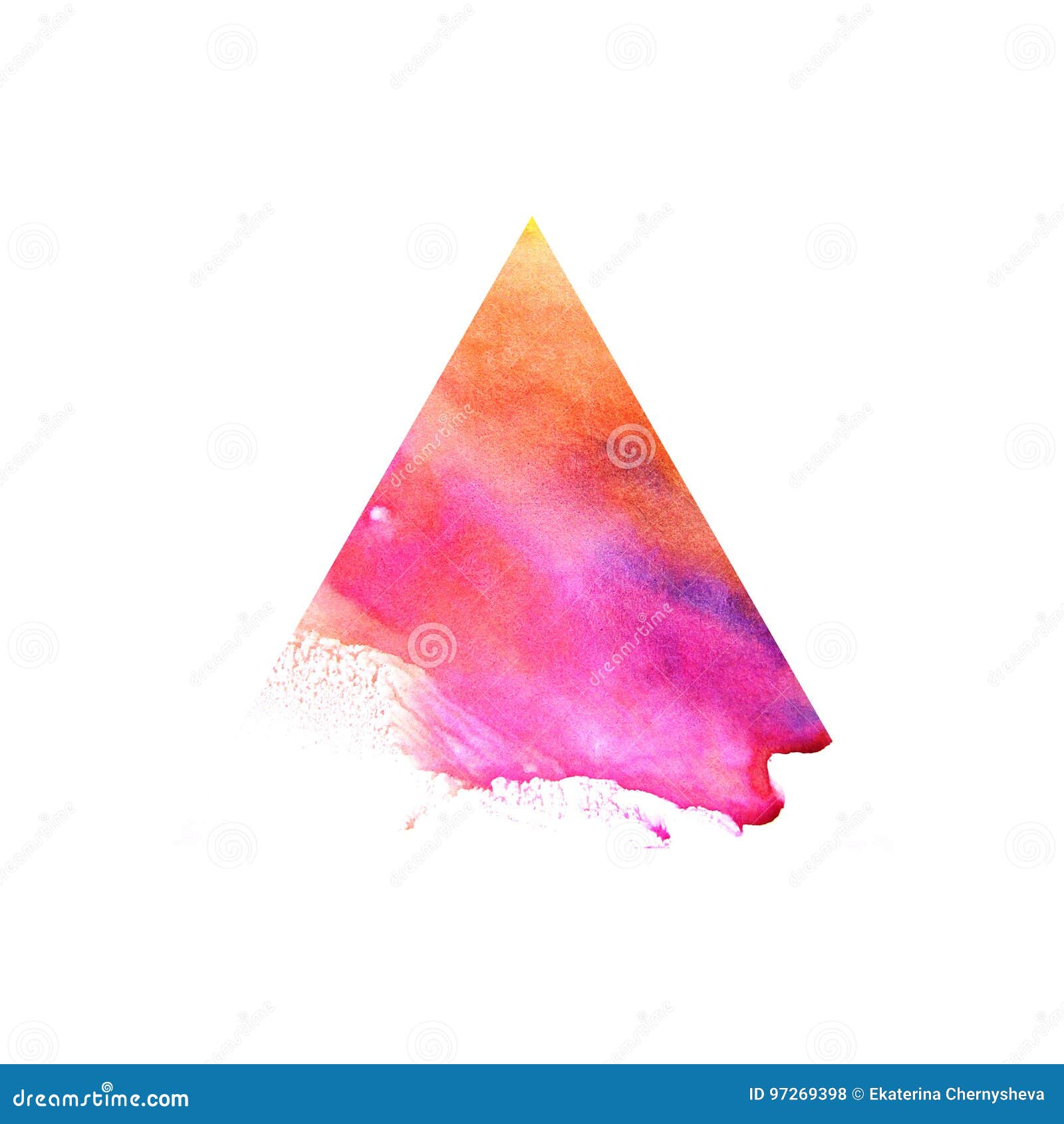 Watercolor Red Triangle. Abstraction Stock Illustration - Illustration ...