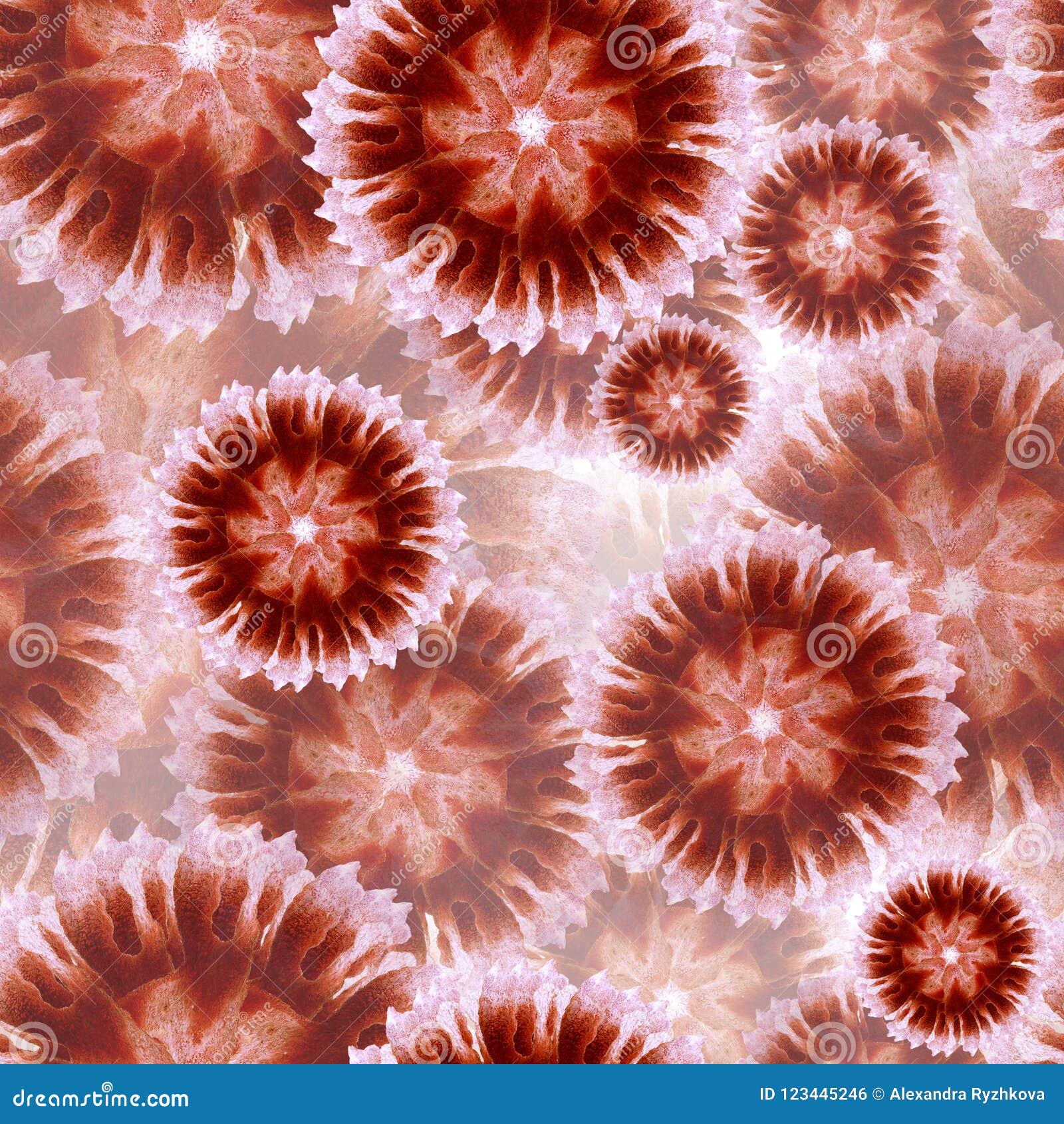 Watercolor Red Flower Pattern Stock Illustration - Illustration of ...