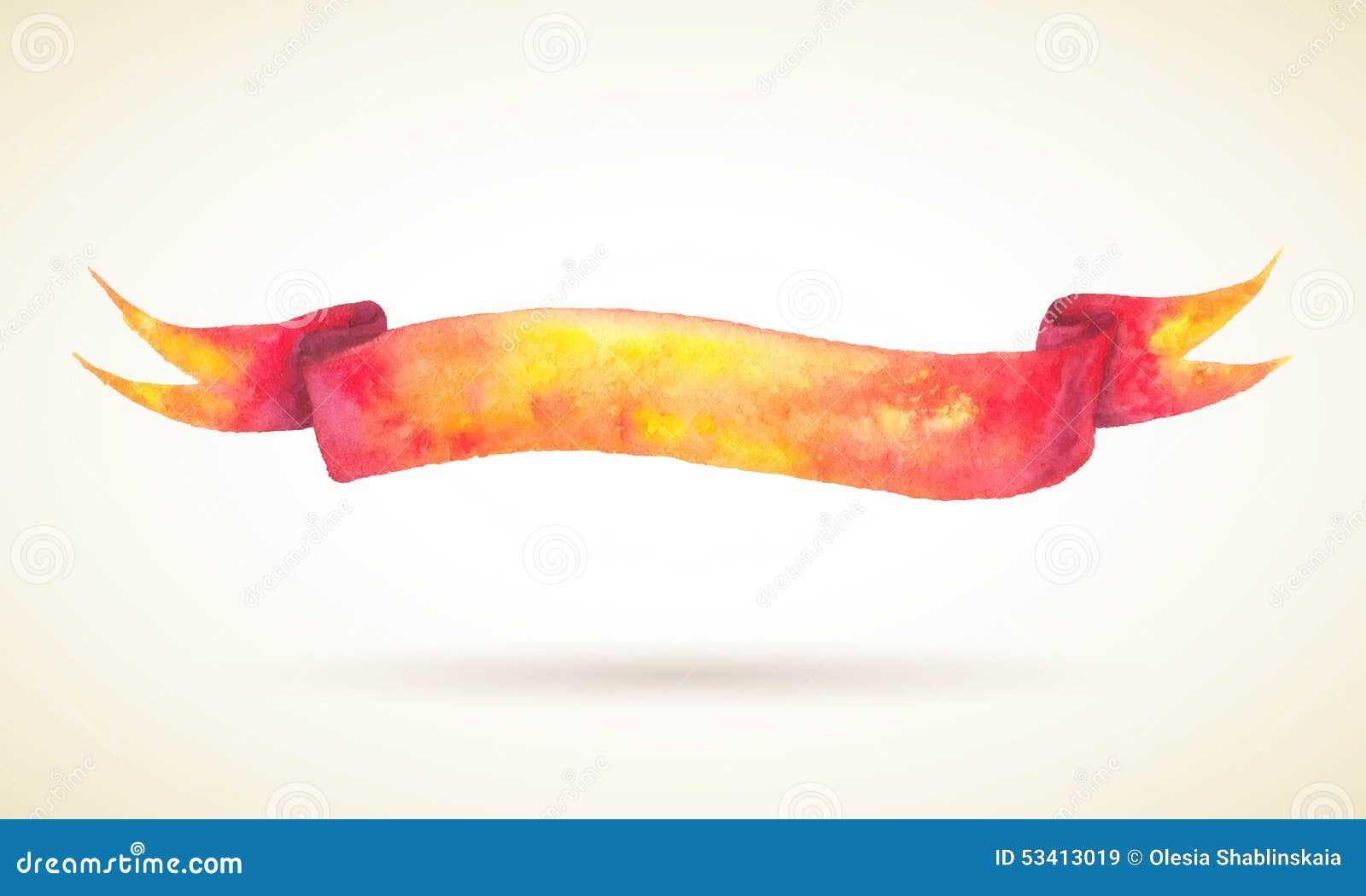 Watercolor ribbon stock vector. Illustration of design - 53413019