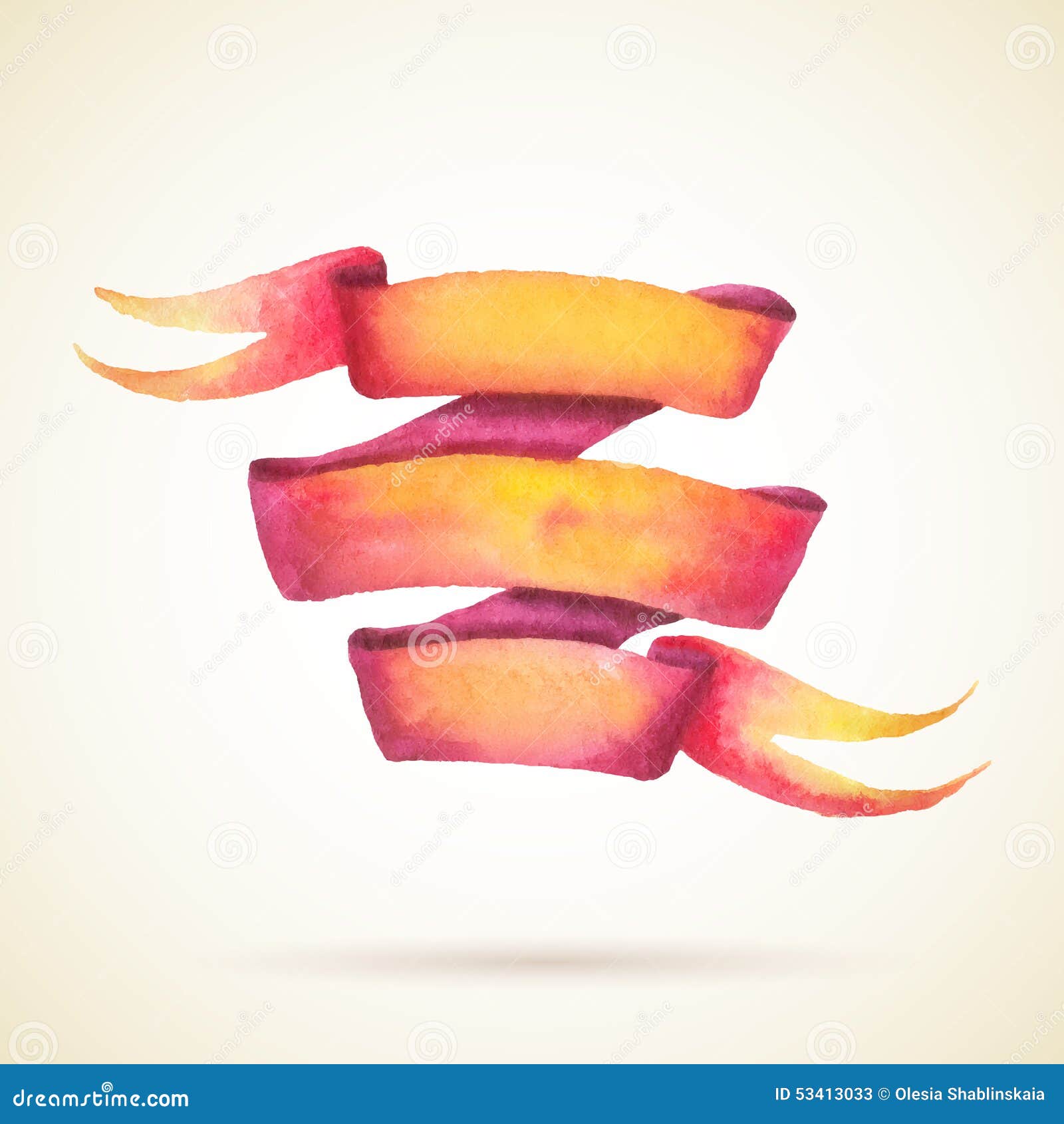 Watercolor ribbon stock vector. Illustration of bent - 53413033