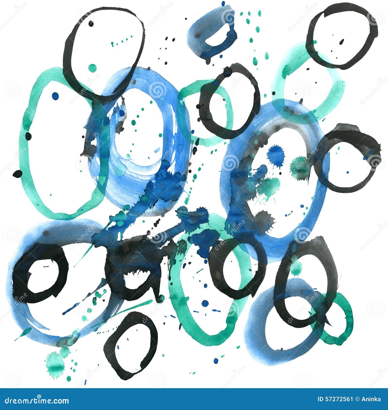 Watercolor Rings stock illustration. Illustration of blue - 57272561