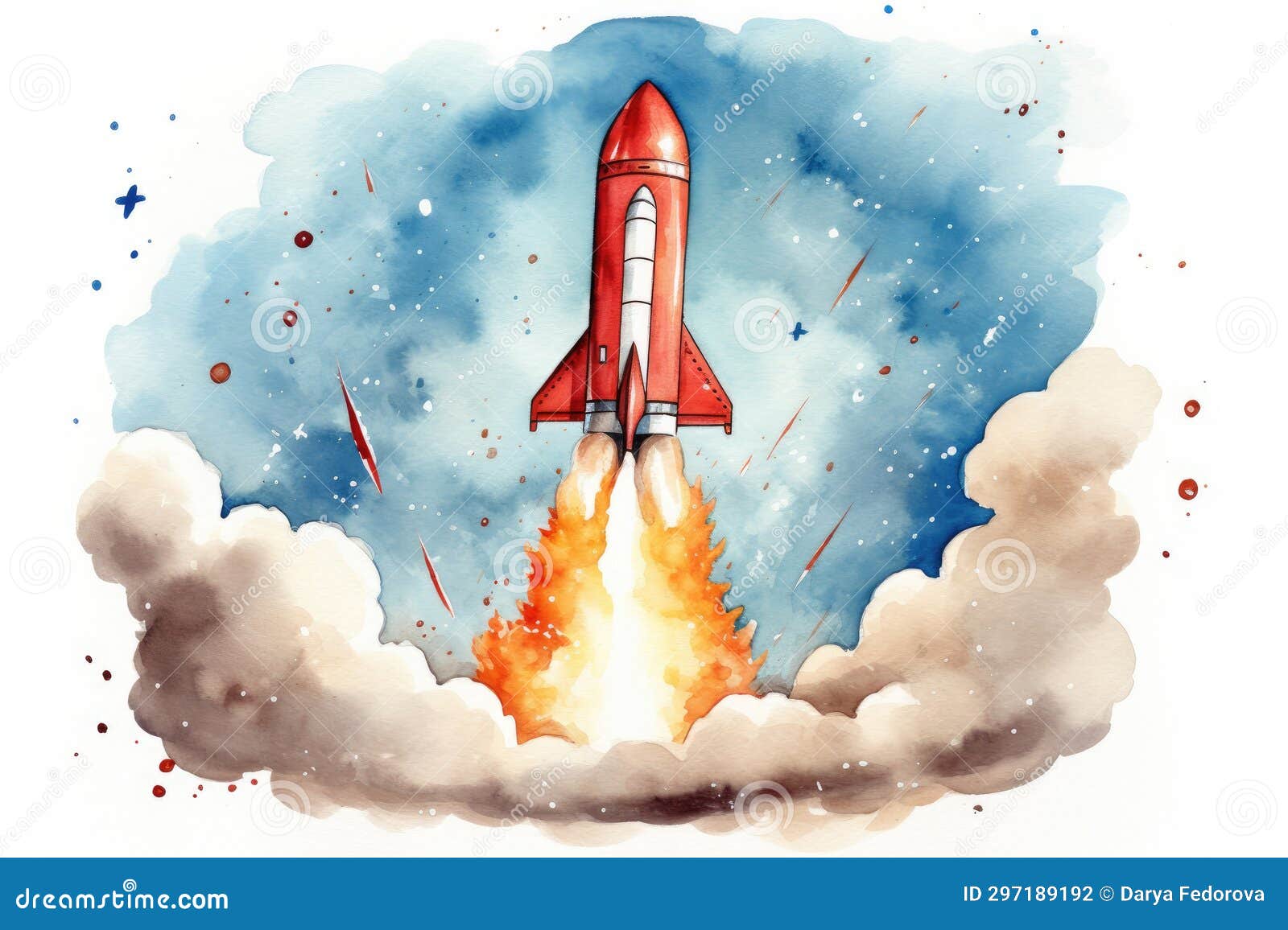 Watercolor Rocket Launcher. Isolated Artillery Truck. Cartoon Print For ...