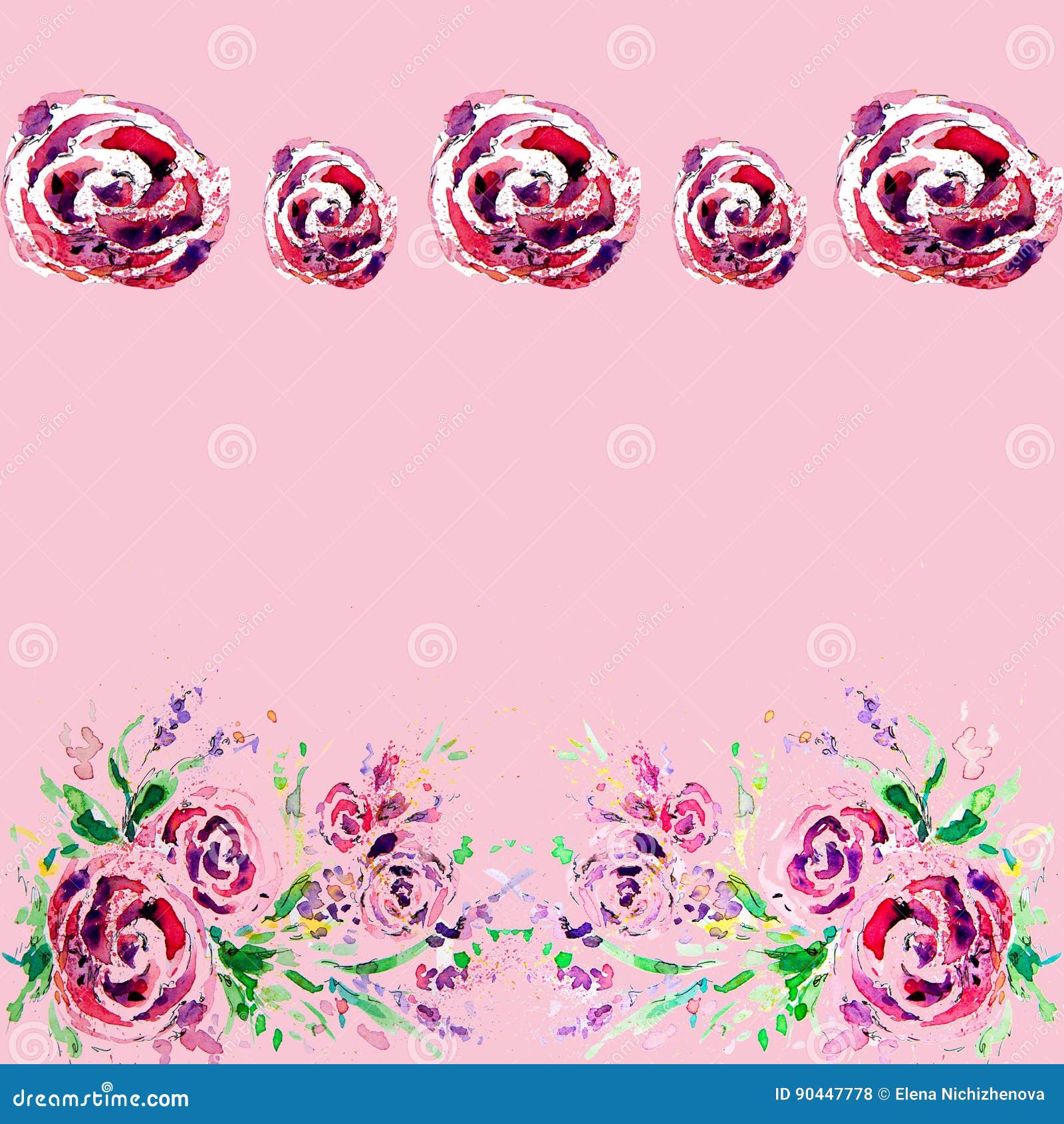 Watercolor rose background stock illustration. Illustration of greeting ...