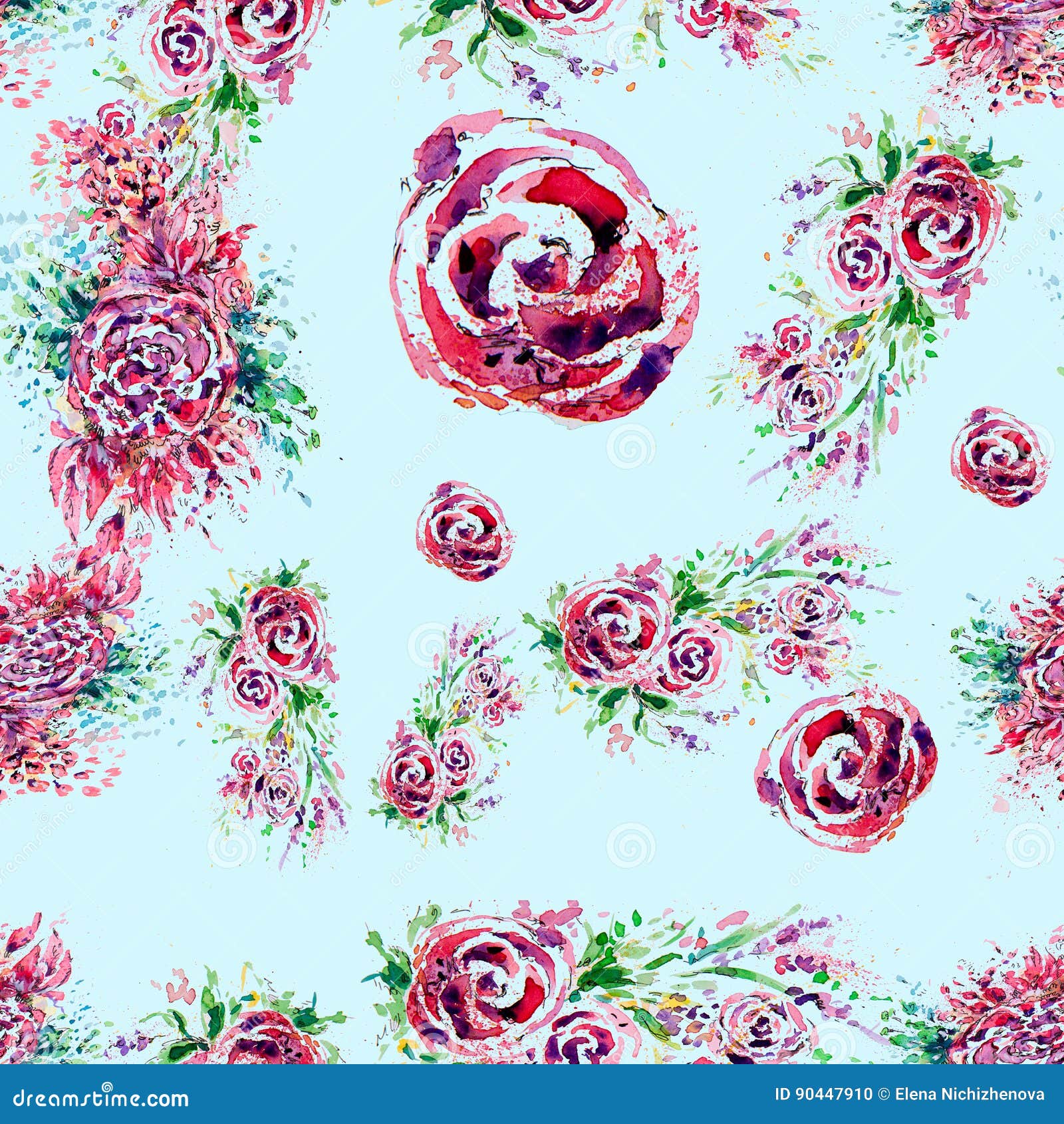 Watercolor rose background stock illustration. Illustration of flower ...